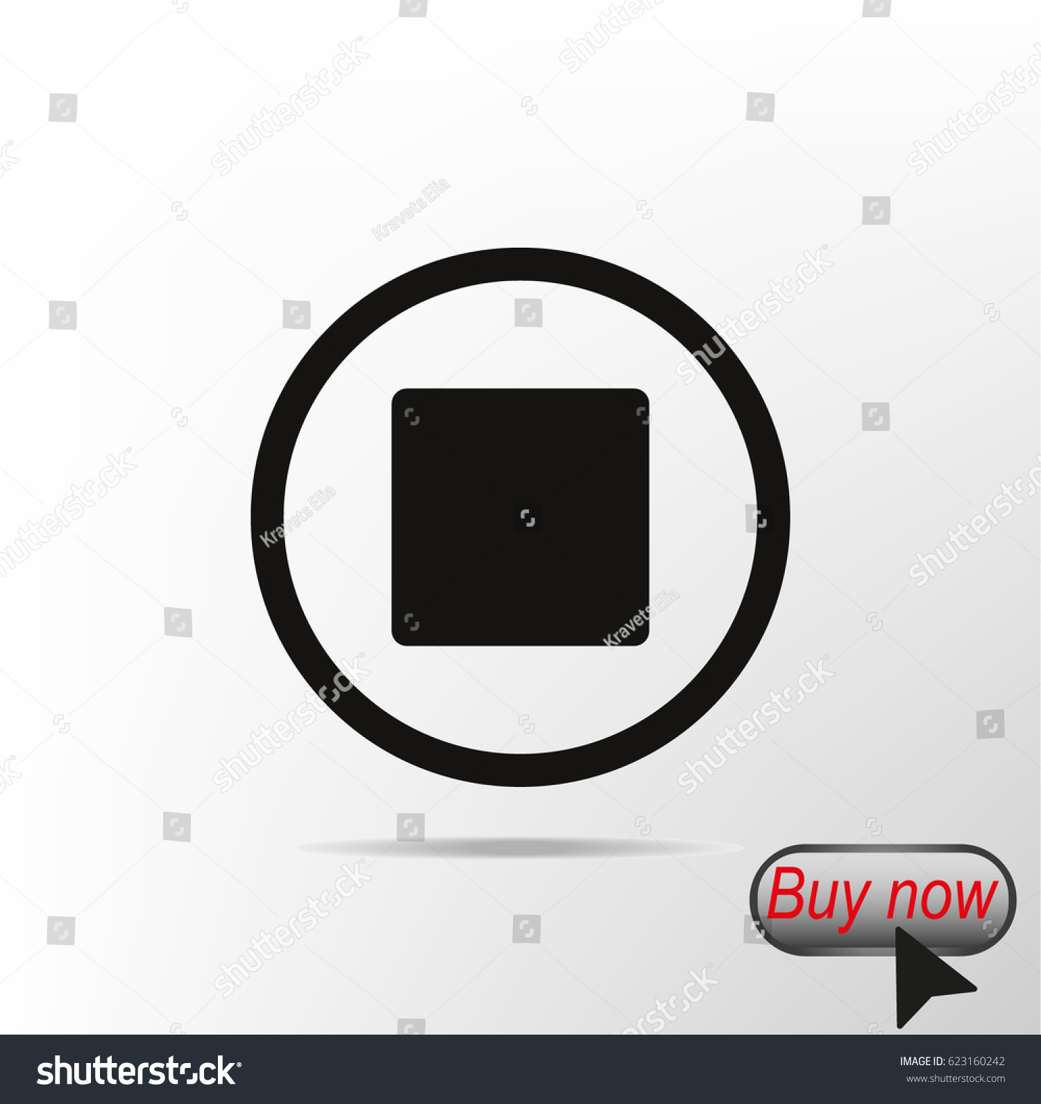 Stop Icon Black Vector Illustration Stock Vector (Royalty Free) 623160242