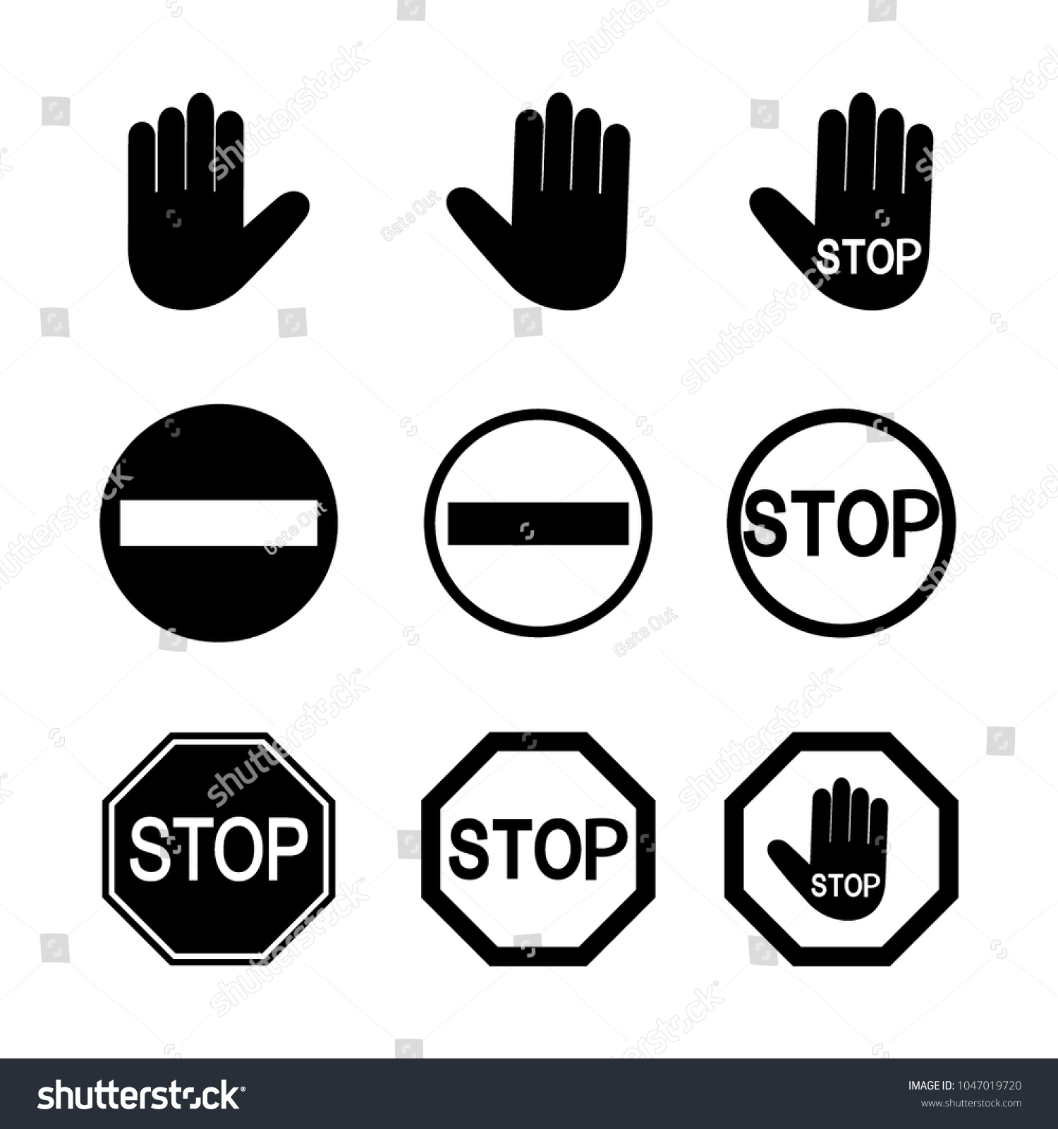 Stop Icon Symbol Stock Vector (Royalty Free) 1047019720 | Shutterstock