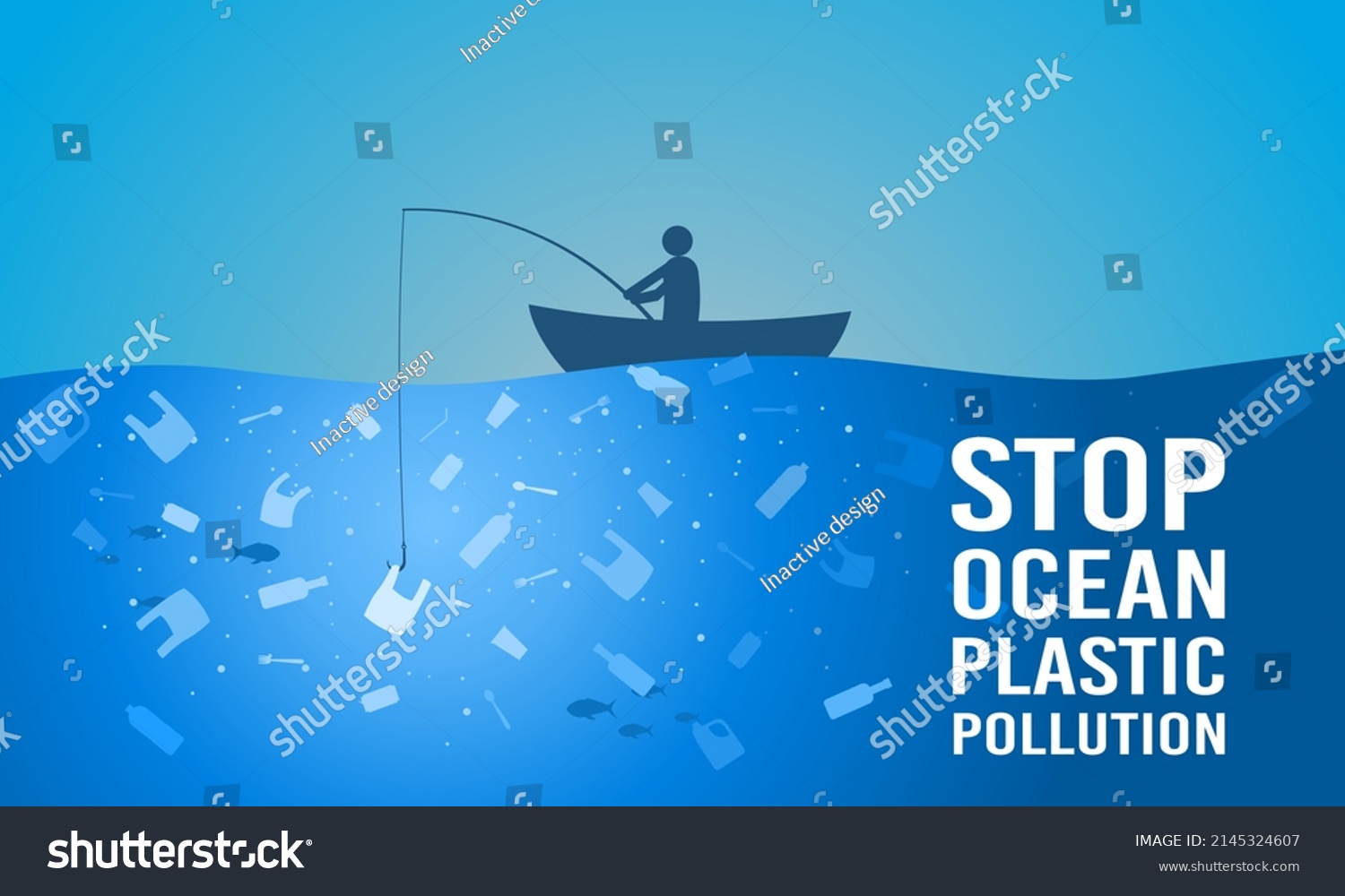 Stop Ocean Plastic Pollution Poster Plastic Stock Vector (Royalty Free ...