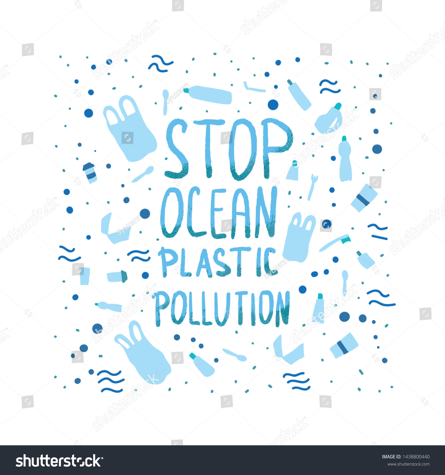 Stop Ocean Plastic Pollution Poster Template Stock Vector (Royalty Free ...