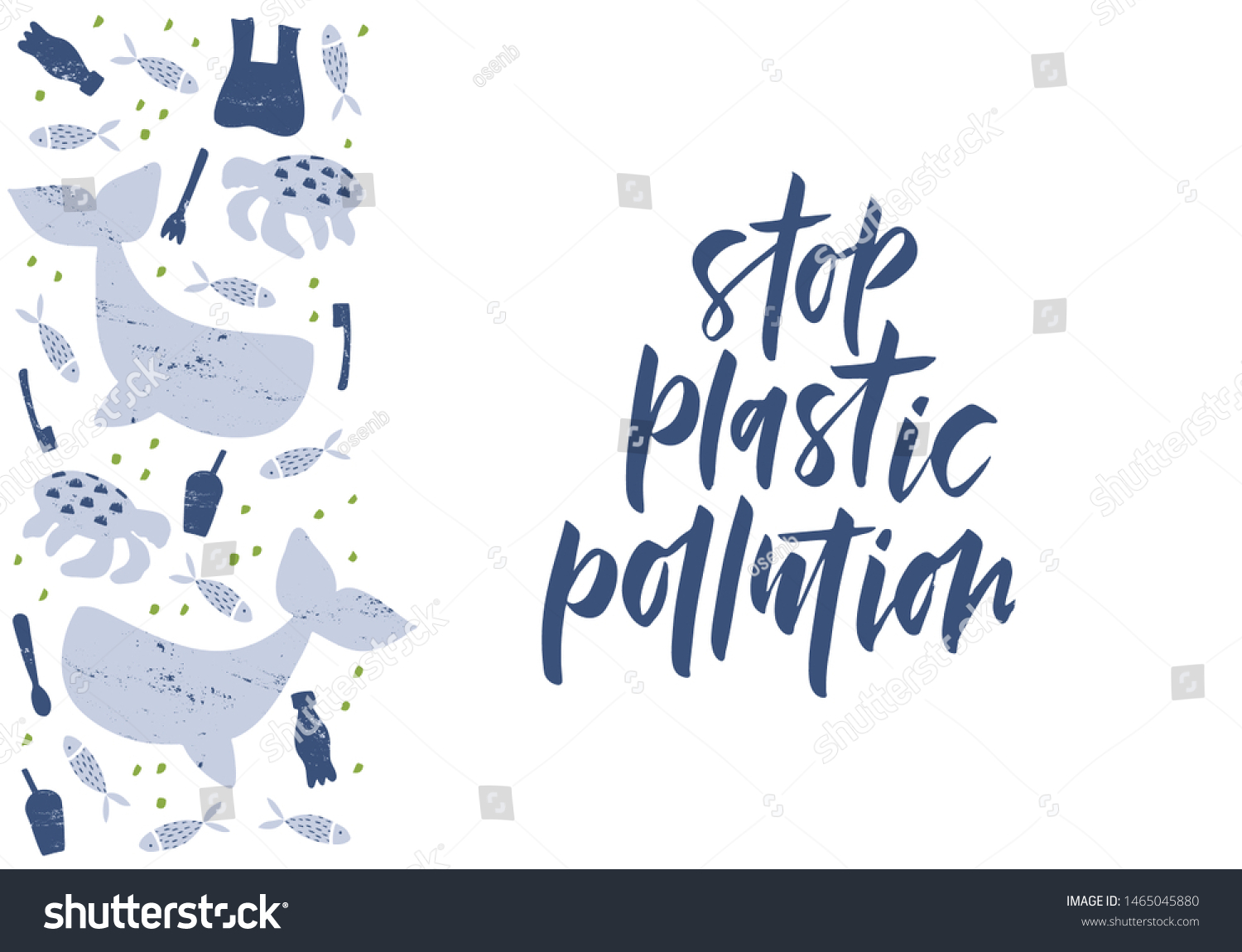 Stop Plastic Pollution Banner Template Stock Vector (Royalty Free ...