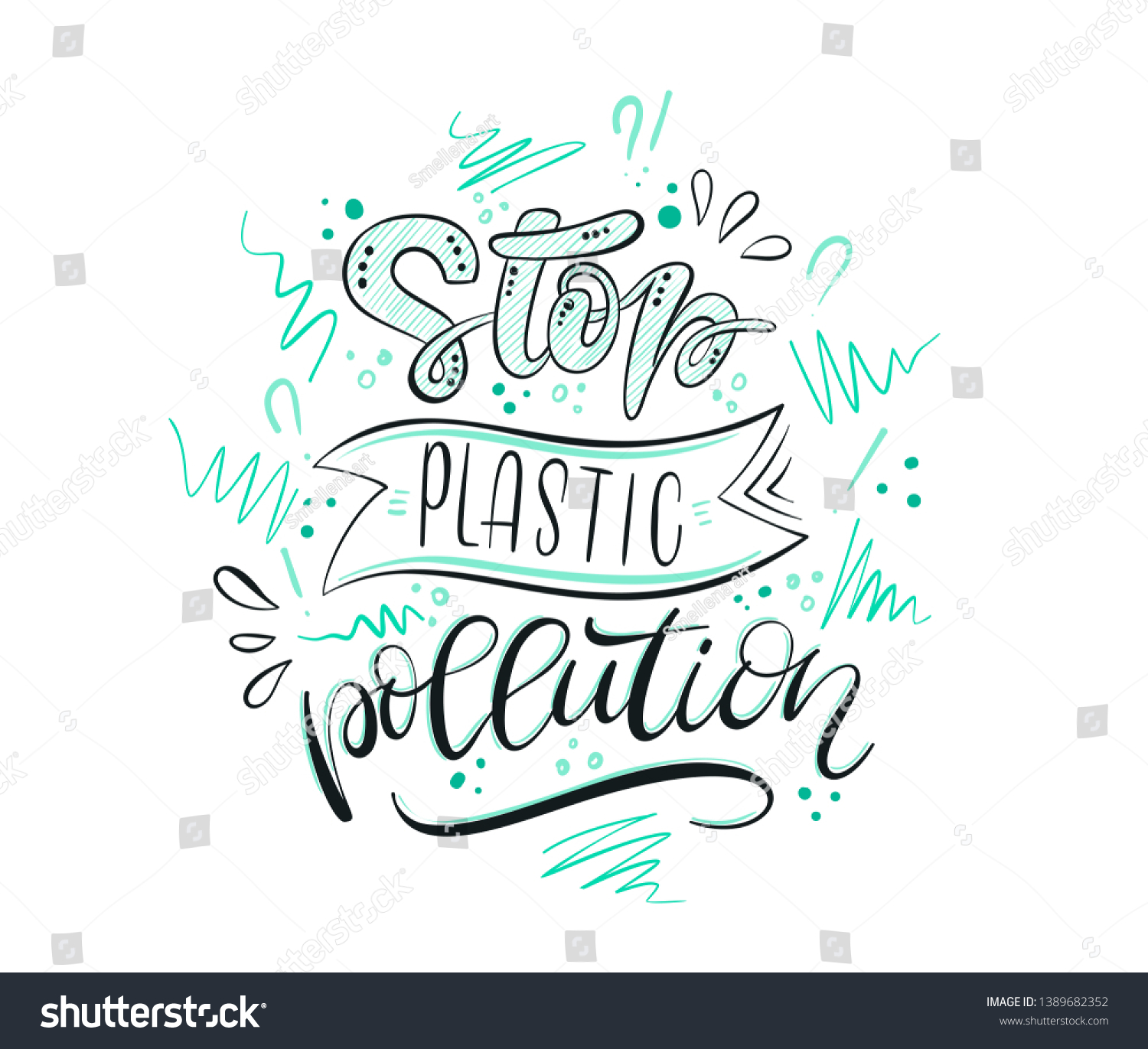 Stop Plastic Pollution Problem Plastic Pollution: vector de stock ...