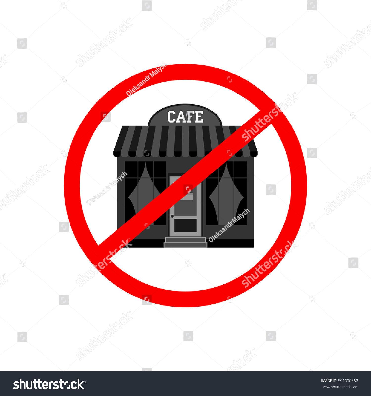 Stop Sign Cafe Eat Vector Stock Vector (Royalty Free) 591030662