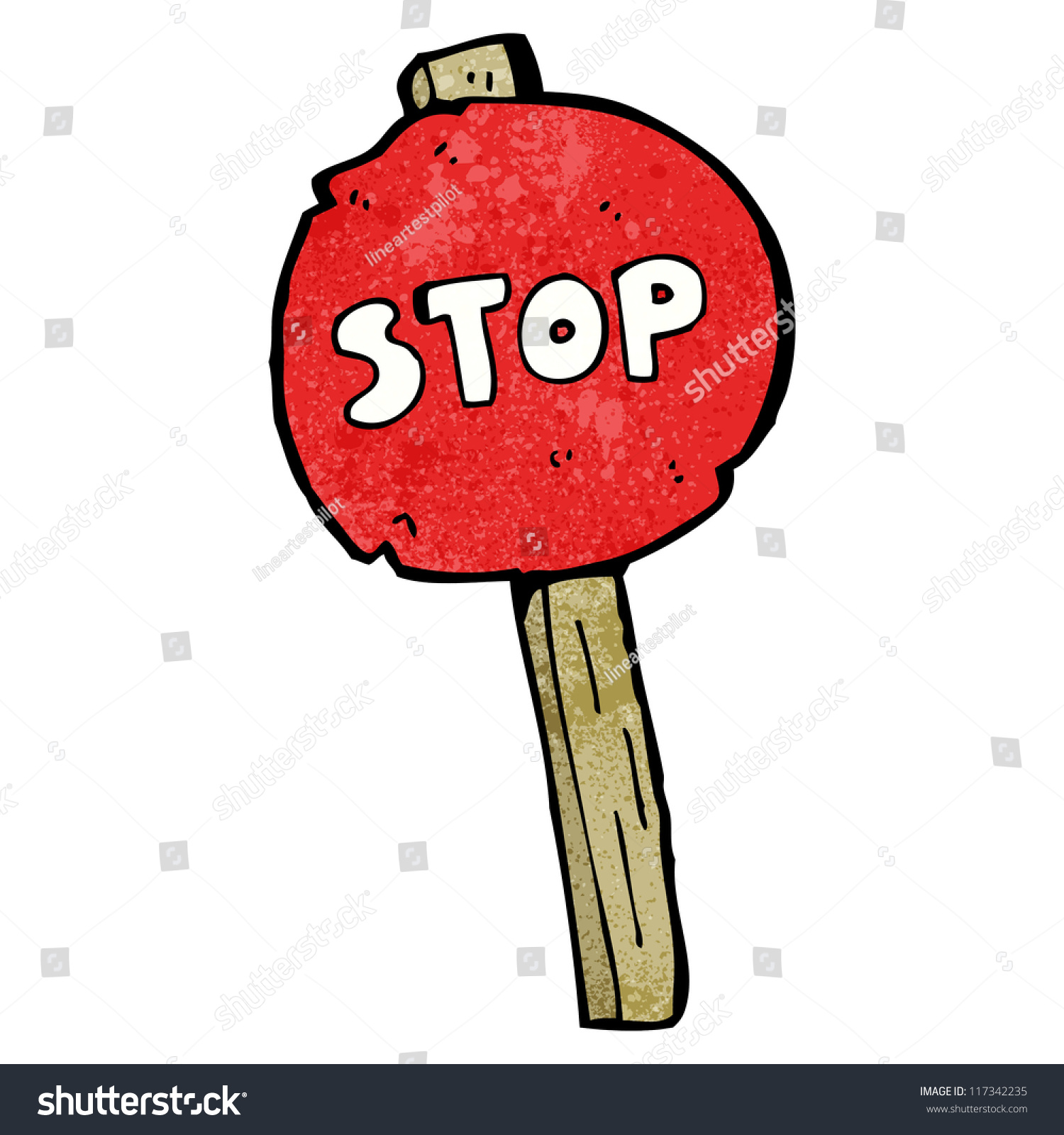 Stop Sign Cartoon Stock Vector Illustratie 117342235 : Shutterstock