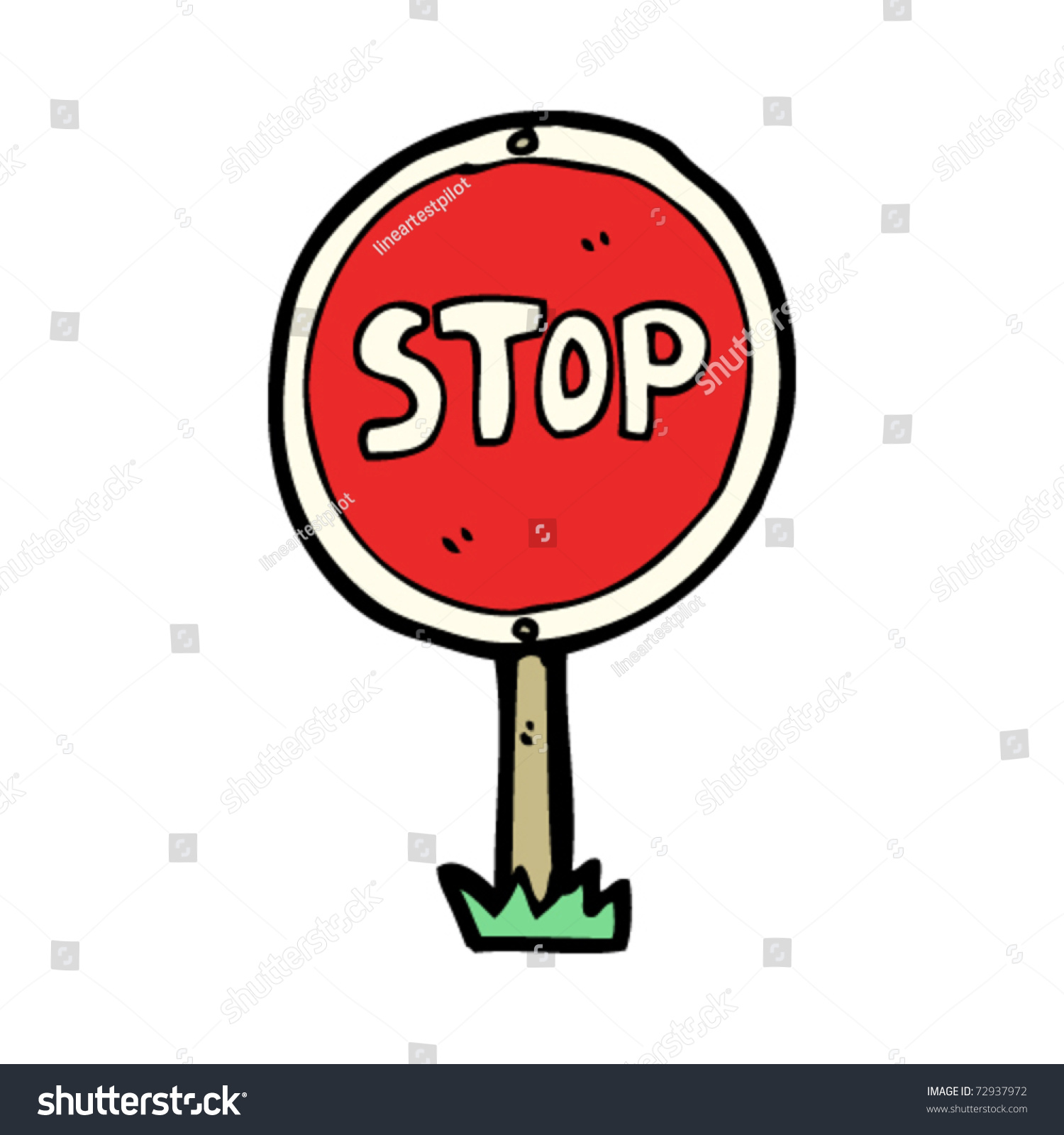 Stop Sign Cartoon Stock Vector 72937972 - Shutterstock