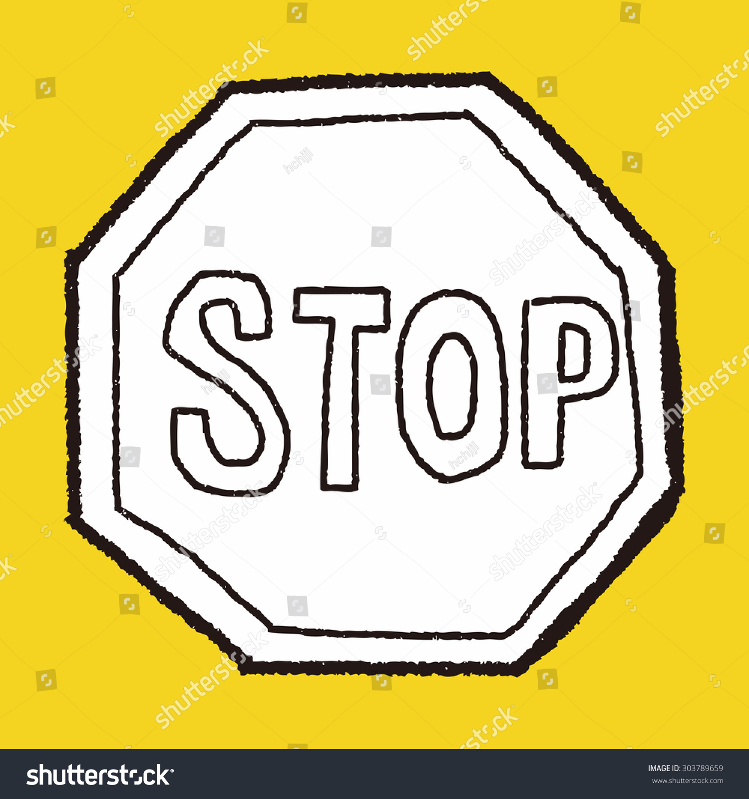 Stop Sign Doodle Stock Vector (Royalty Free) 303789659