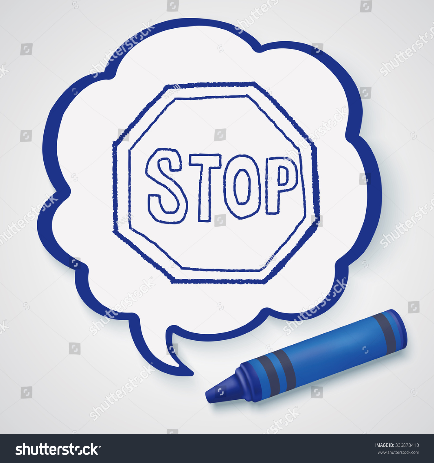 Stop Sign Doodle Stock Vector (Royalty Free) 336873410