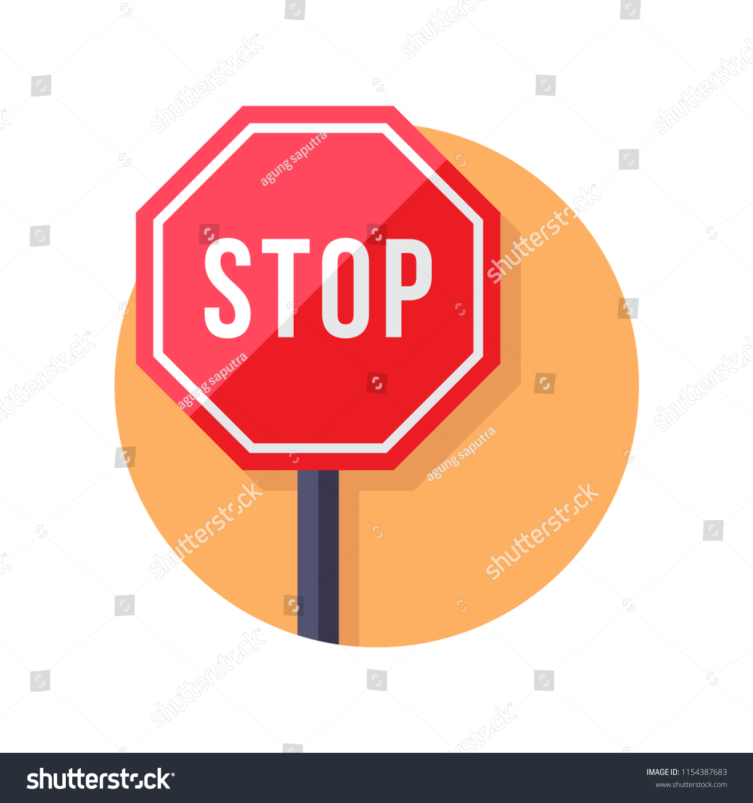 Stop Sign Flat Design Stock Vector (Royalty Free) 1154387683
