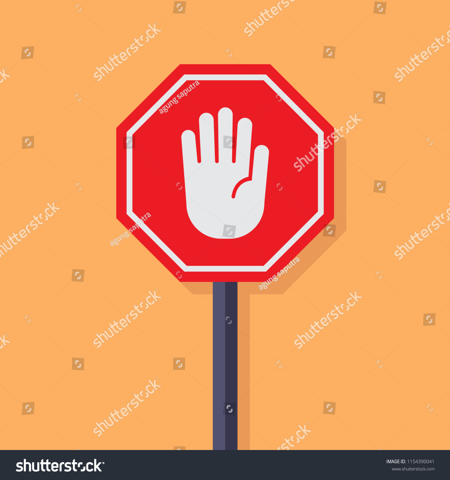 Stop Sign Flat Design Stock Vector (Royalty Free) 1154390041 | Shutterstock