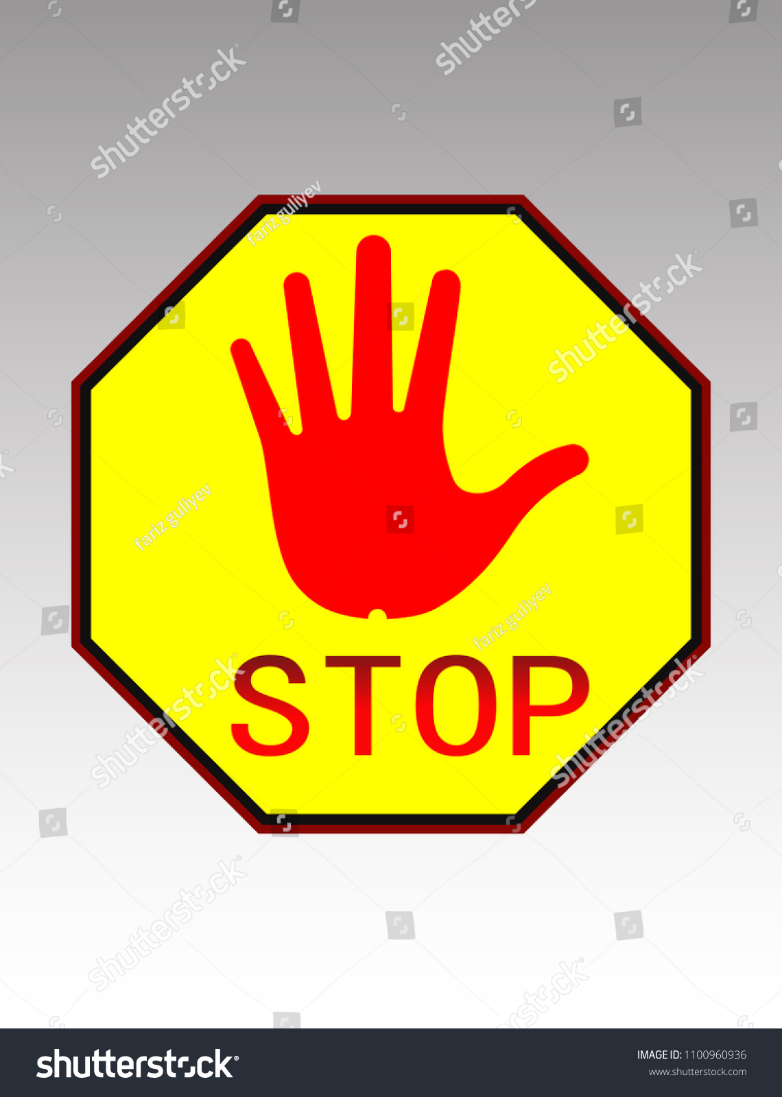 Stop Sign Hand Symbol Vector Stock Vector (Royalty Free) 1100960936
