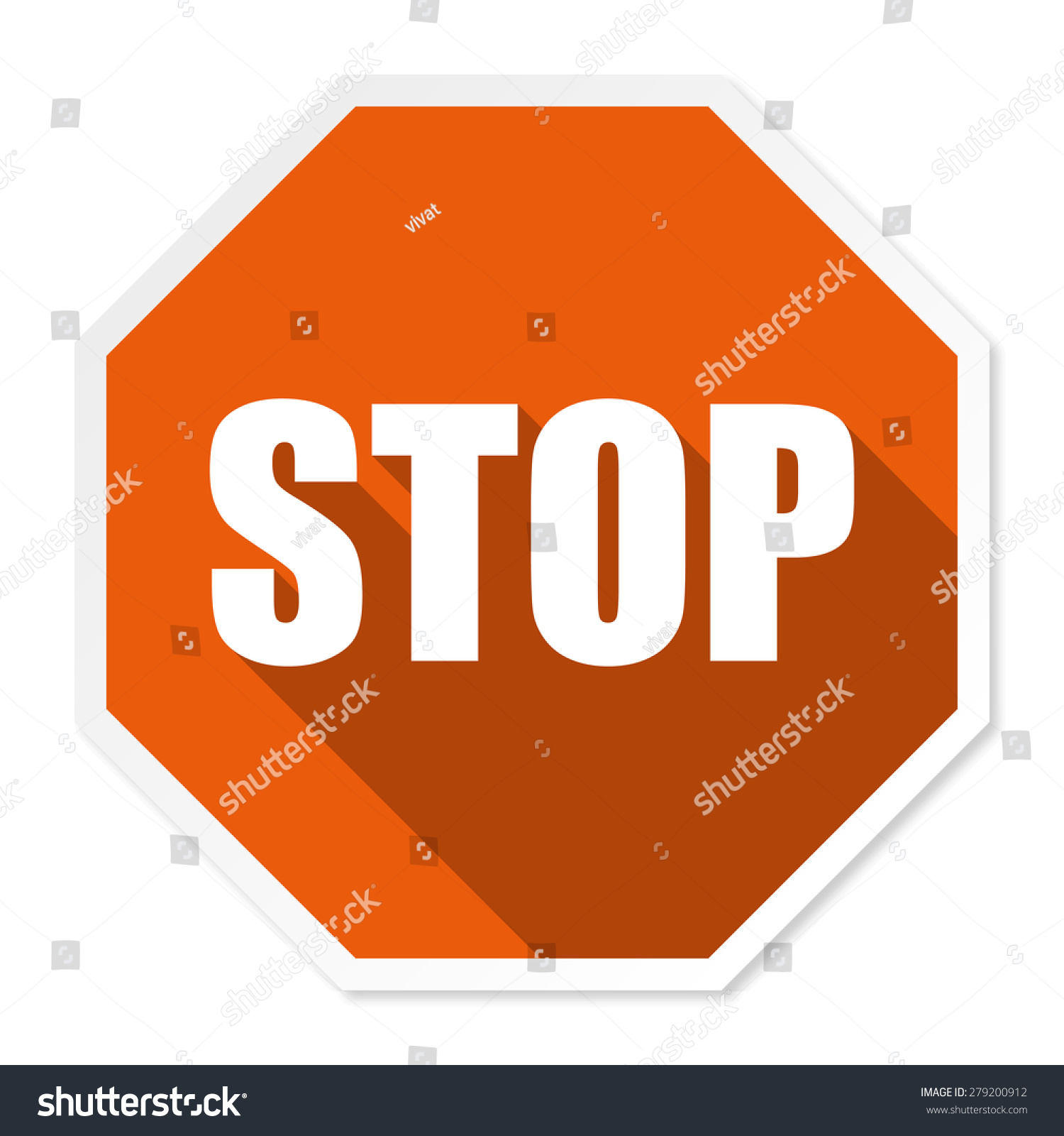 Stop Sign Flat Vector Illustration Stock Vector (Royalty Free ...