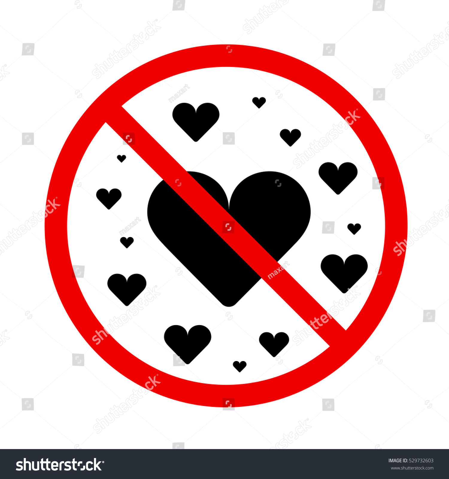 Stop Sign No Love Vector: เวกเตอร์สต็อก (ปลอดค่าลิขสิทธิ์) 529732603 ...