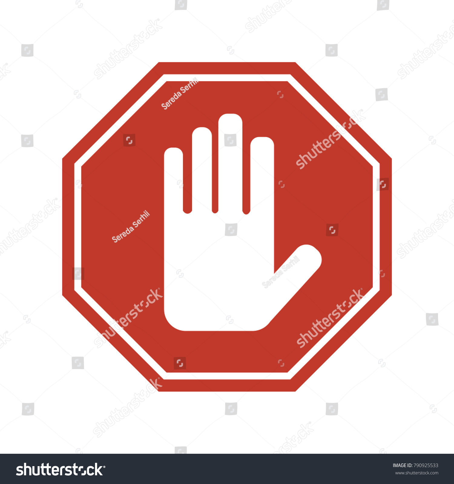 Stop Sign On White Background Vector Stock Vector (Royalty Free) 790925533