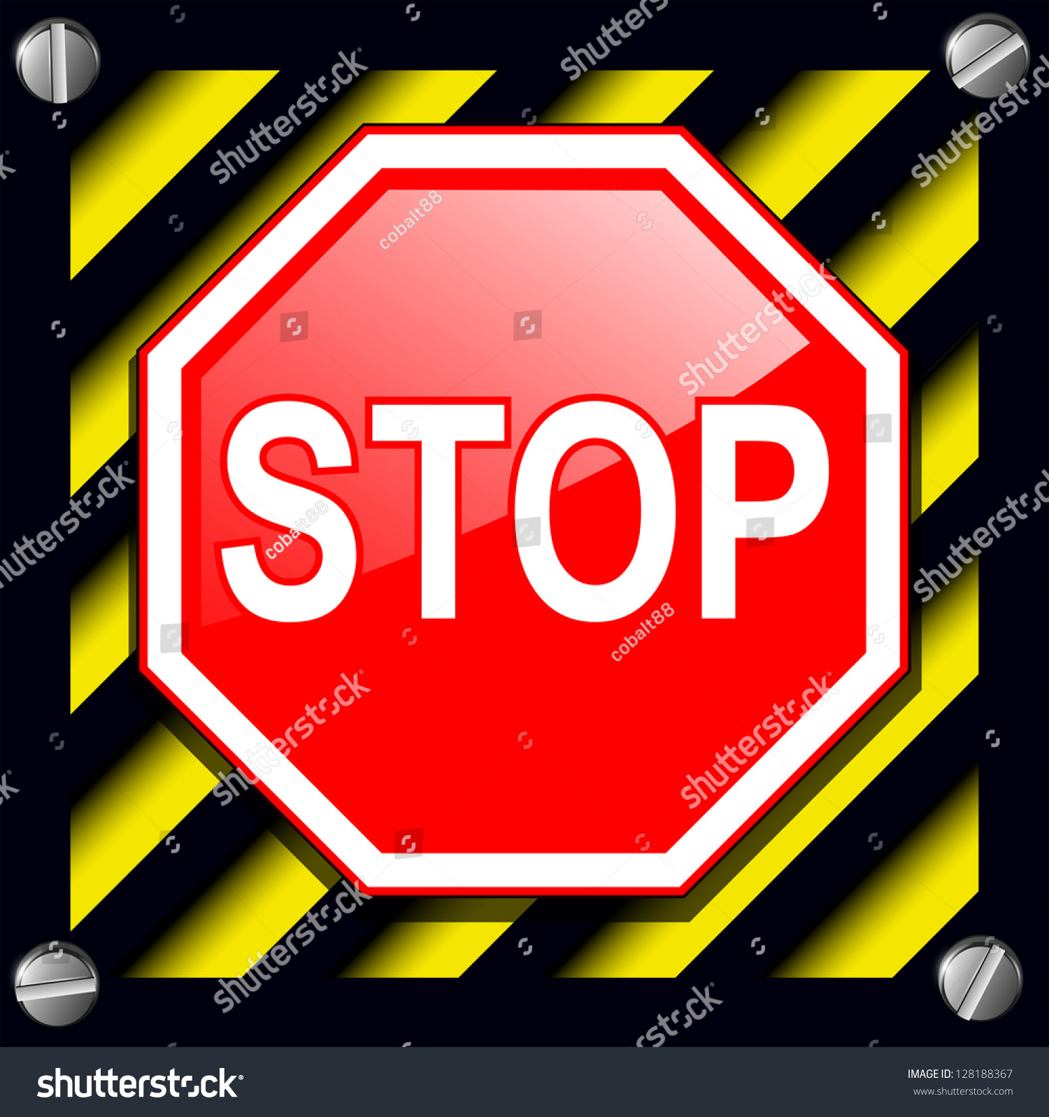 Stop Sign Black Background