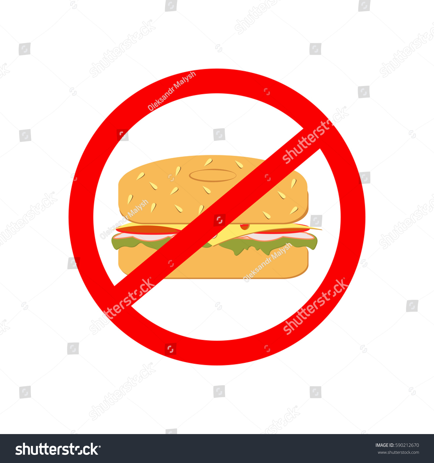 Stop Sign Sandwich Vector: vector de stock (libre de regalías) 590212670