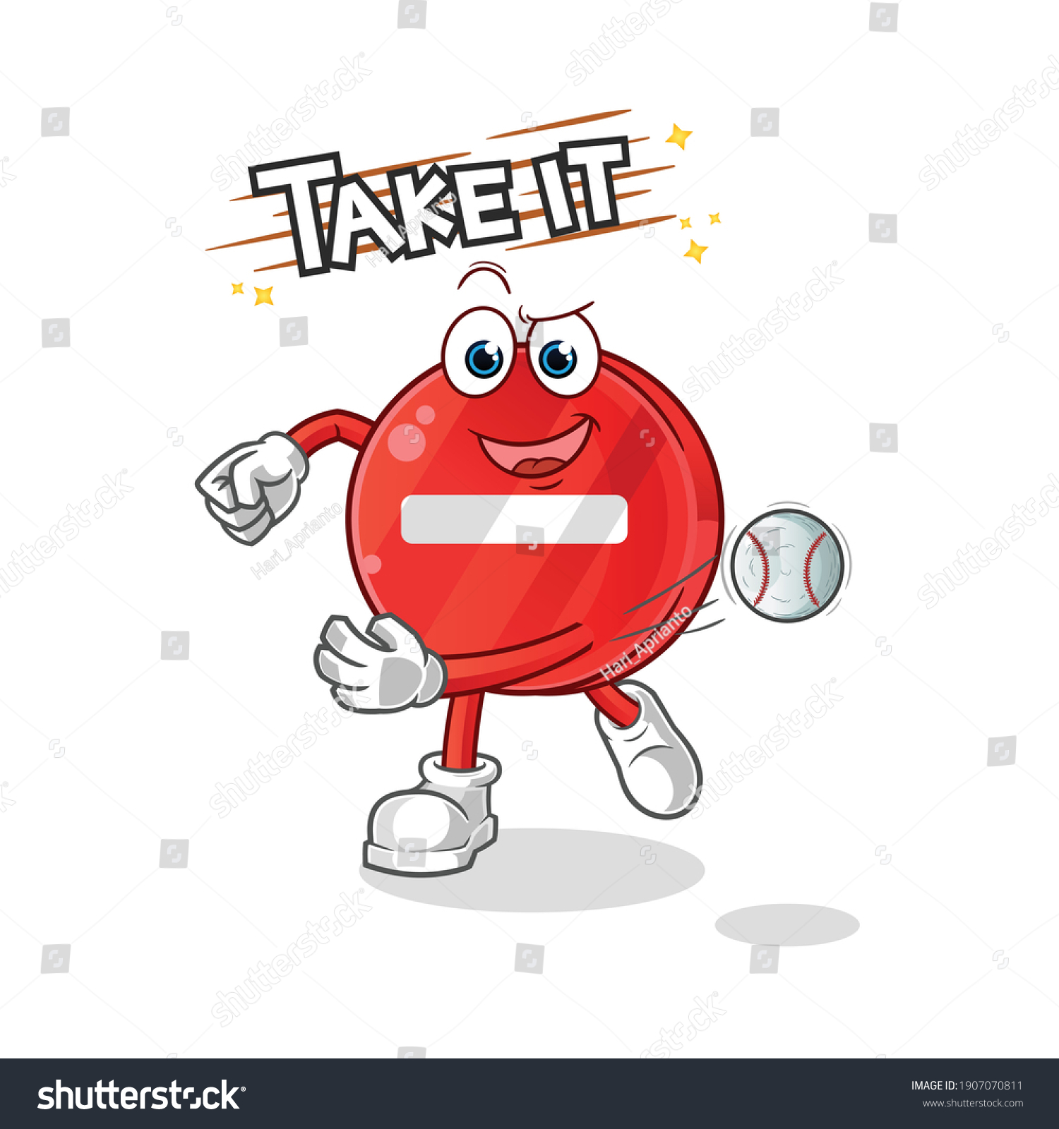 Stop Sign Throwing Baseball Vector Cartoon Stock Vector (Royalty Free ...