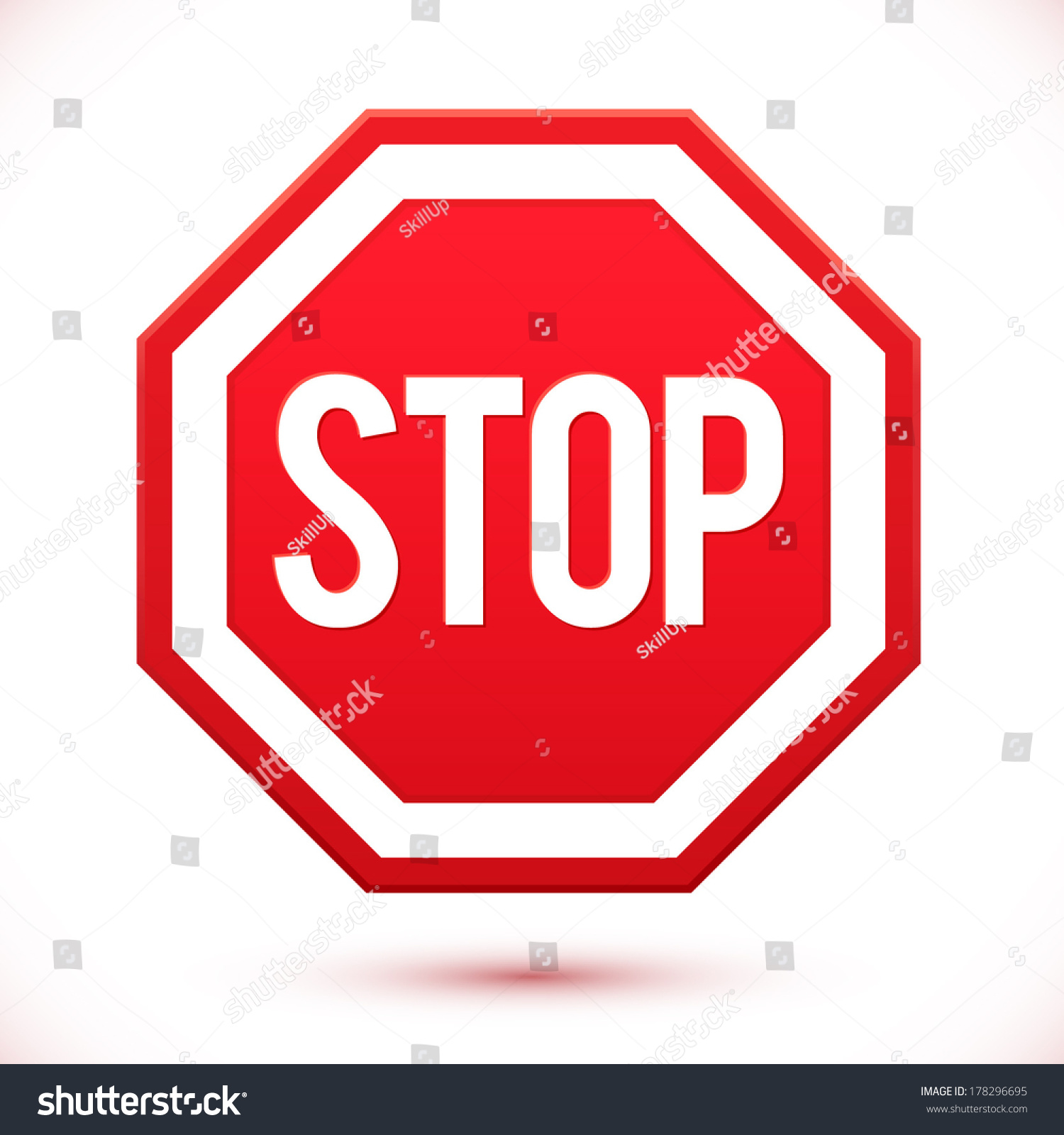Stop Sign Vector Illustration: vetor stock (livre de direitos) 178296695 | Shutterstock