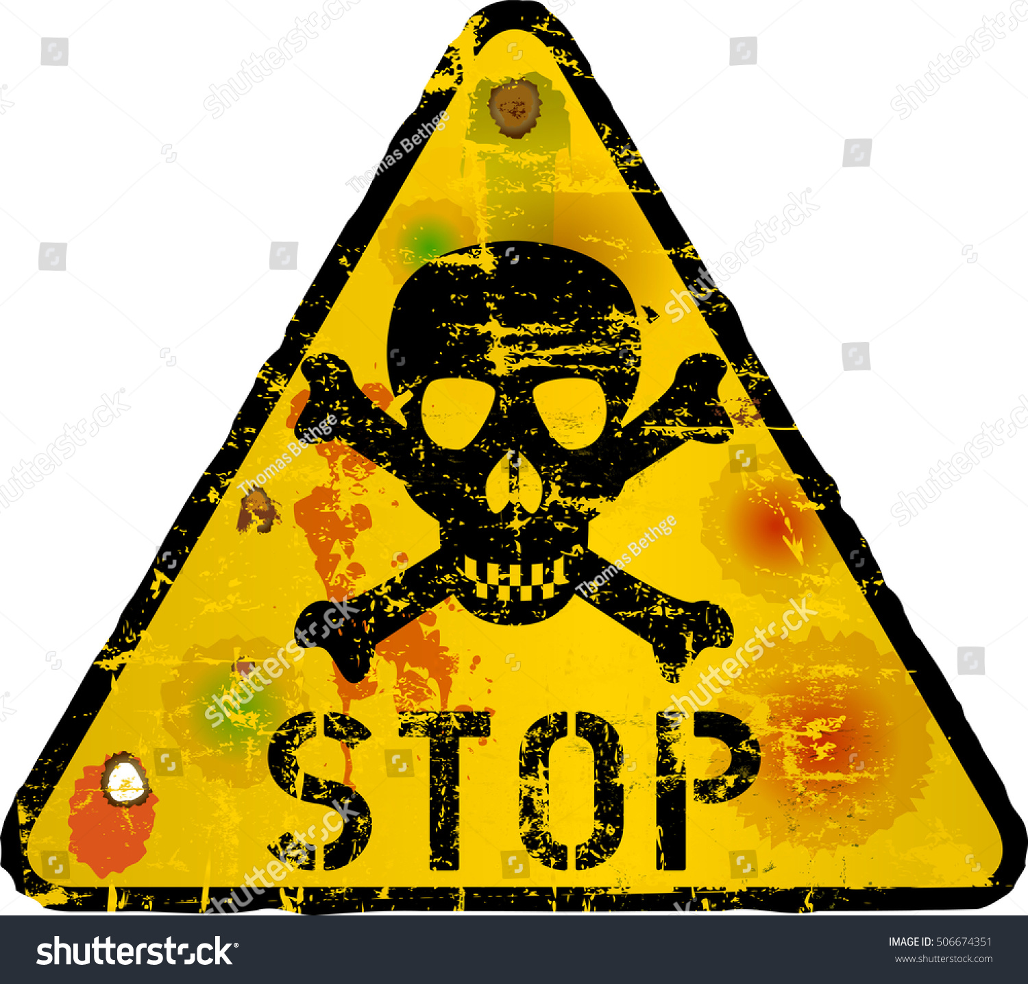 Stop Sign Warning Sign Skull Vector Stock Vector (Royalty Free ...