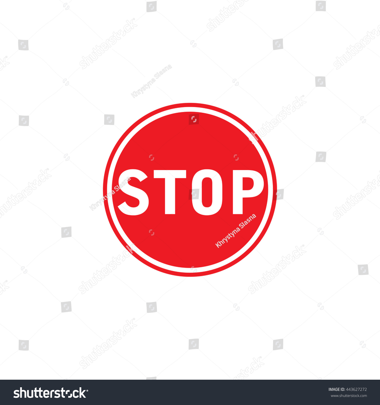 Stop Sign White Background Stock Vector (Royalty Free) 443627272