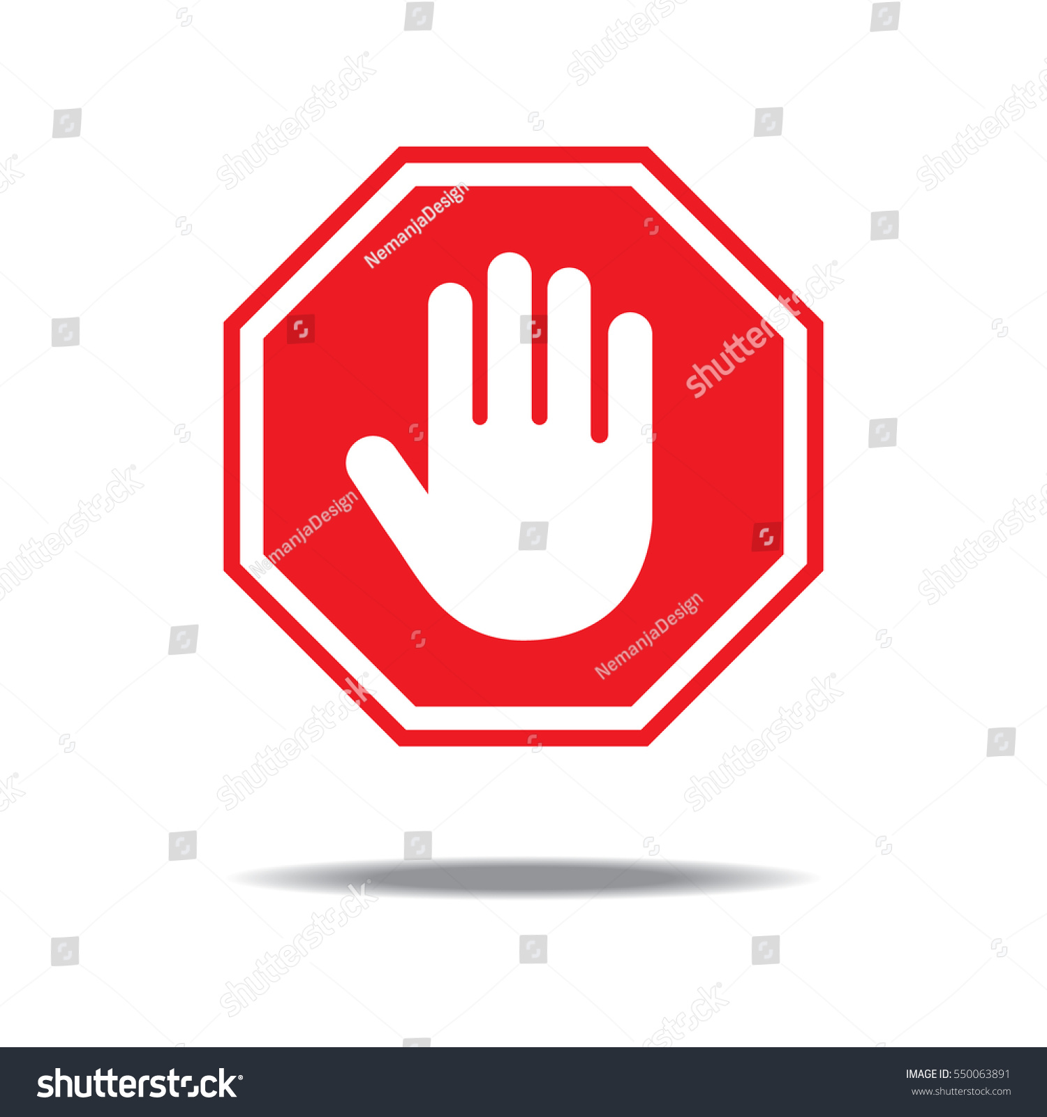 Vektor Stok Stop Sign Shadow (Tanpa Royalti) 550063891 | Shutterstock
