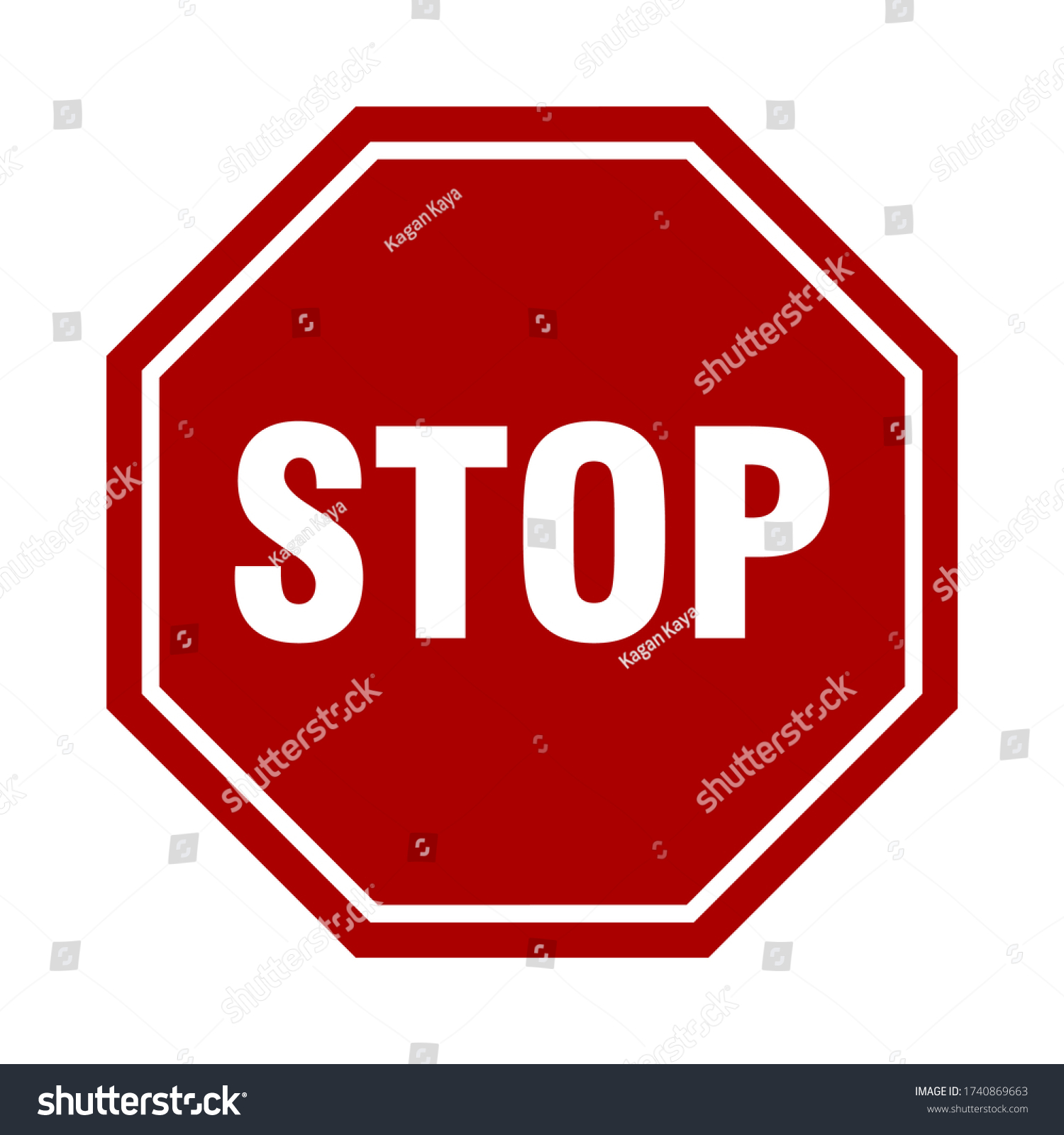 Stop Sign Octagonal Shape Icon Vector Stock Vector (Royalty Free ...