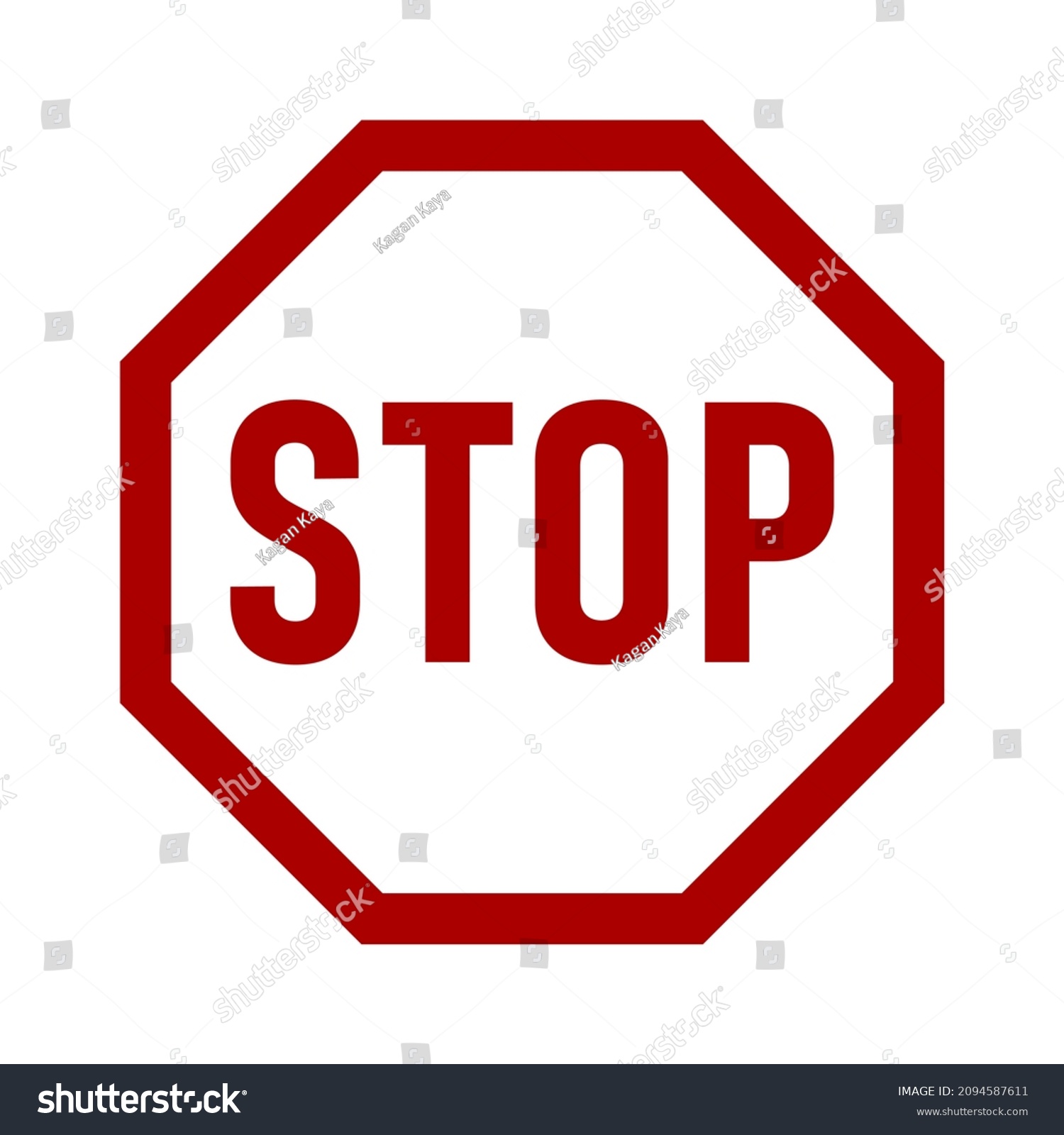 Stop Sign Octagonal Shape Icon Vector Stock Vector (Royalty Free ...