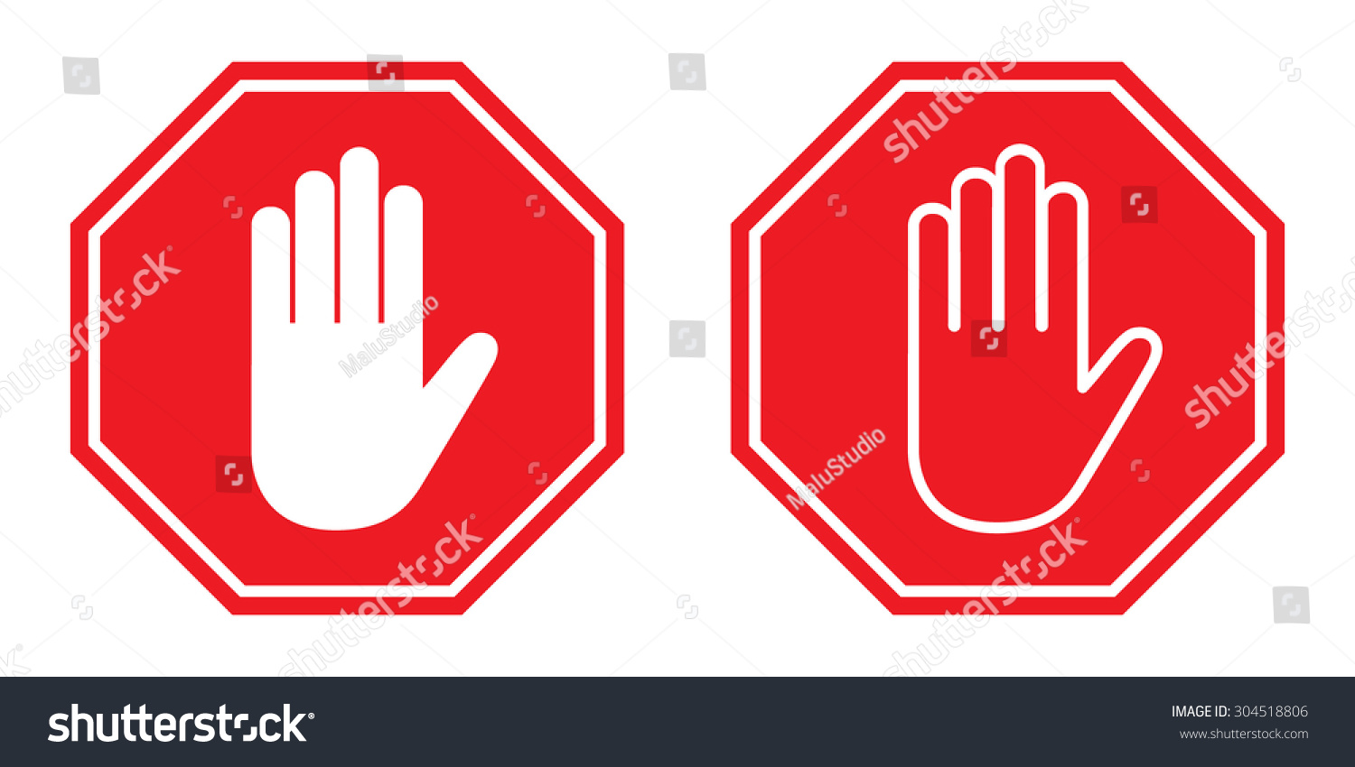 Stop Sign Hand Vector Illustration: เวกเตอร์สต็อก (ปลอดค่าลิขสิทธิ์ ...