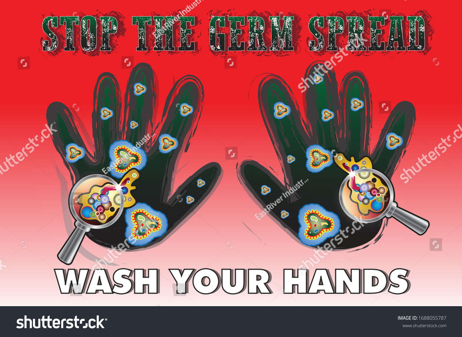 Stop Spreading Germs Wash Your Hands Stock Vector (Royalty Free) 1688055787 Stop Spreading Germs Wash Your Hands Stock Vector (Royalty Free) 1688055787