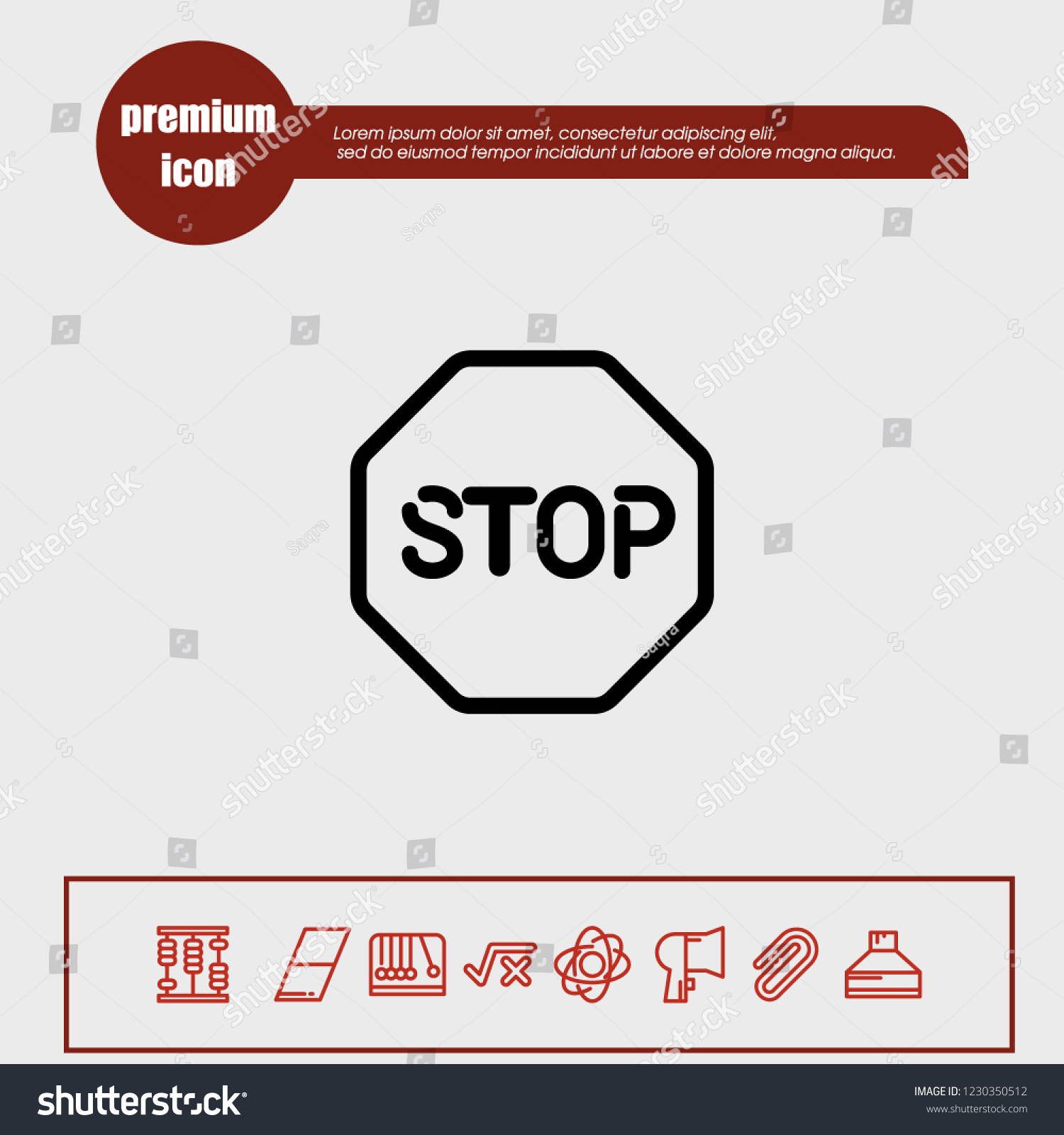 Stop Traffic Icon Vector Stock Vector (Royalty Free) 1230350512