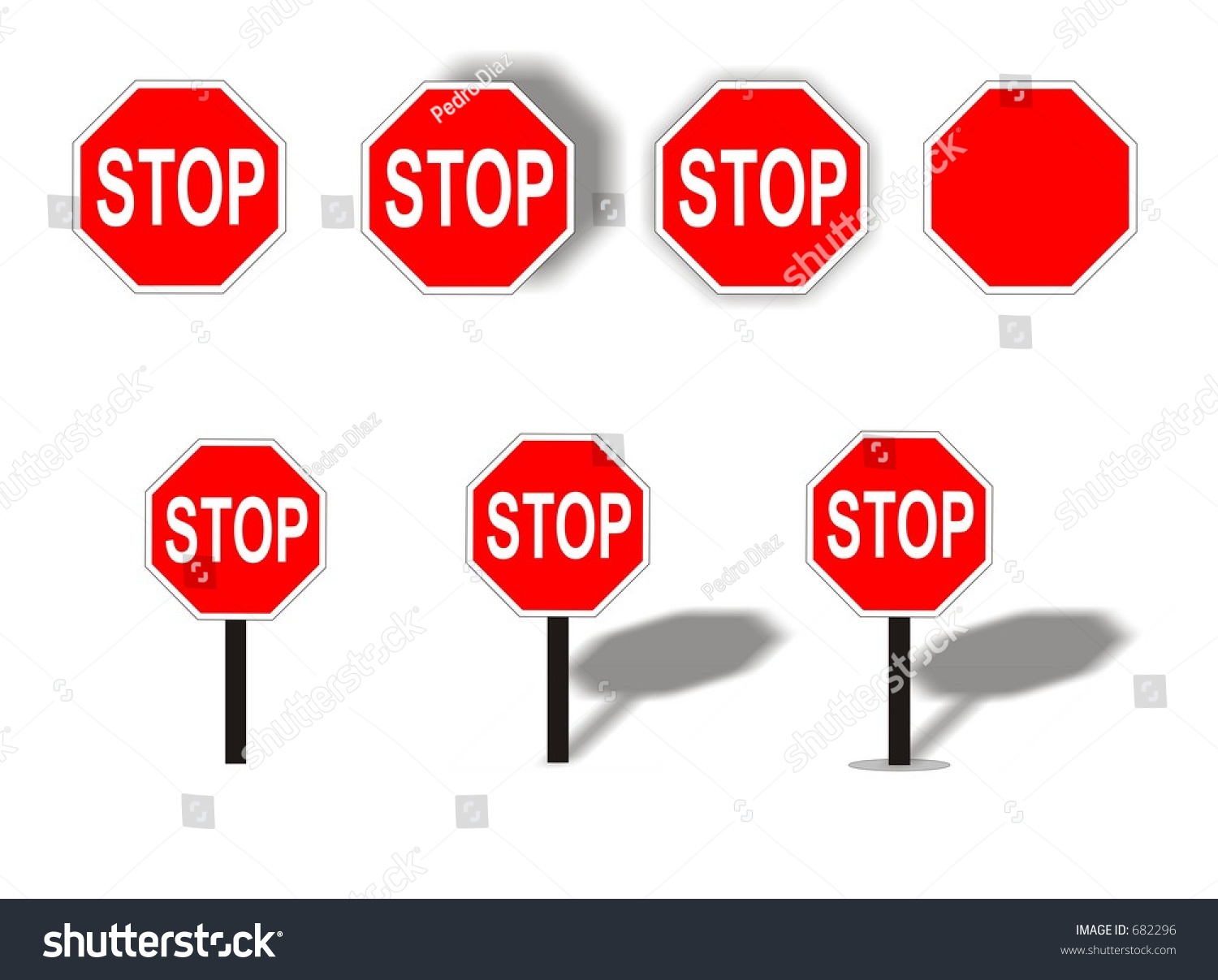 Stop Traffic Signs Stock Vector (Royalty Free) 682296