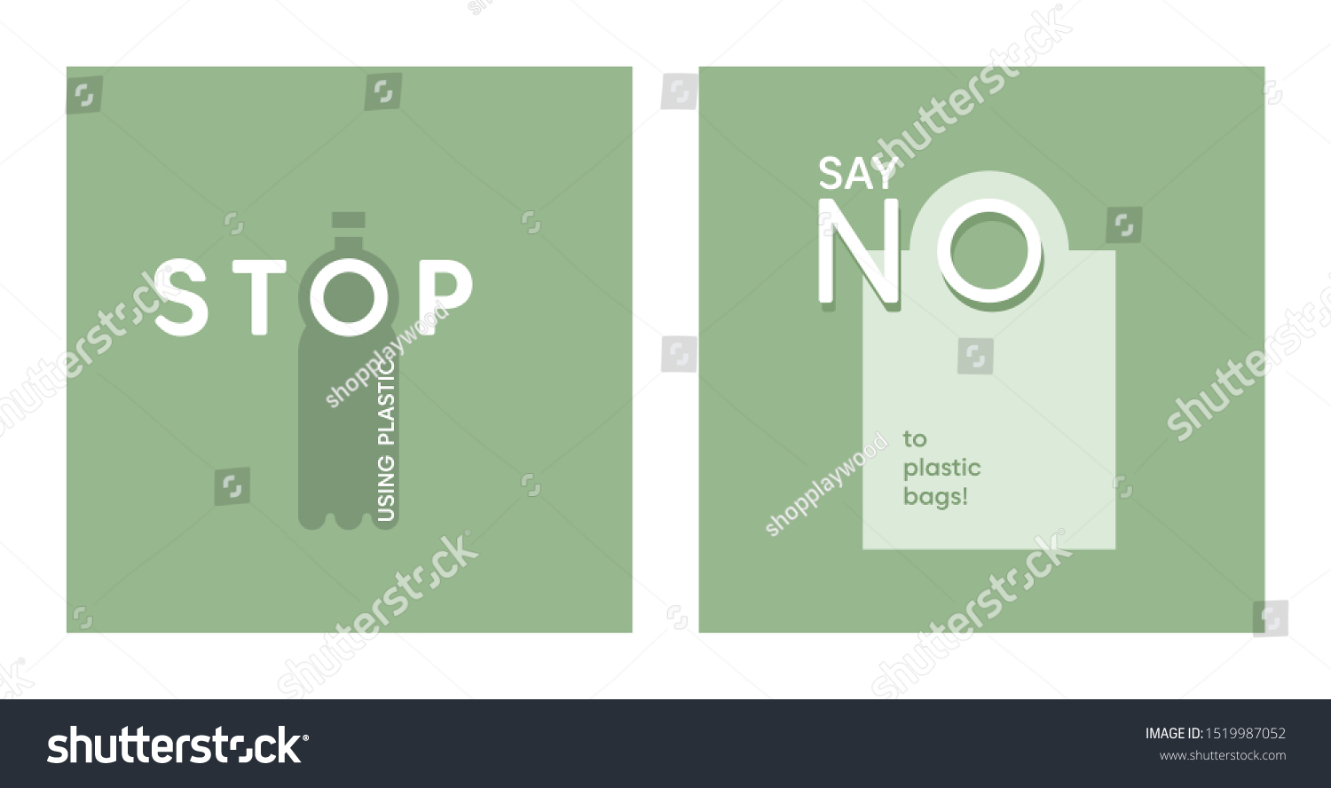 Stop Using Plastic Bottles Stop Plastic Stock Vector (Royalty Free ...