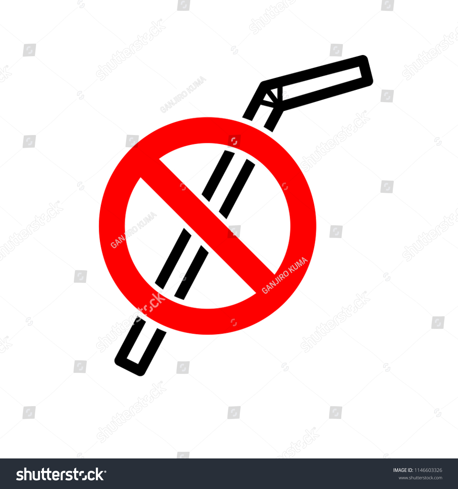 Stop Using Plastic Straw Sign Vector Stock Vector (Royalty Free) 1146603326