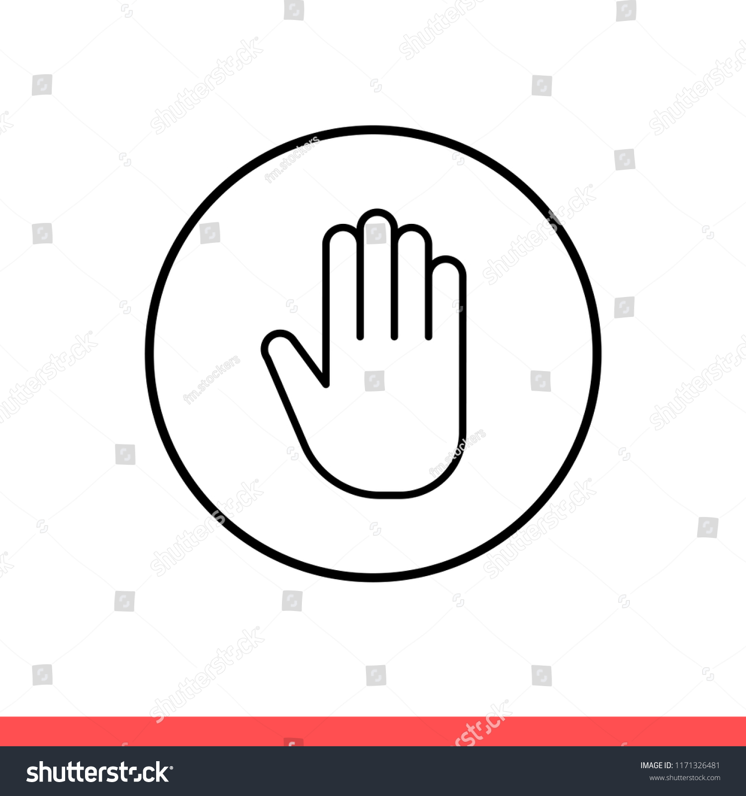 Stop Vector Icon Hand Symbol Simple Stock Vector (Royalty Free) 1171326481