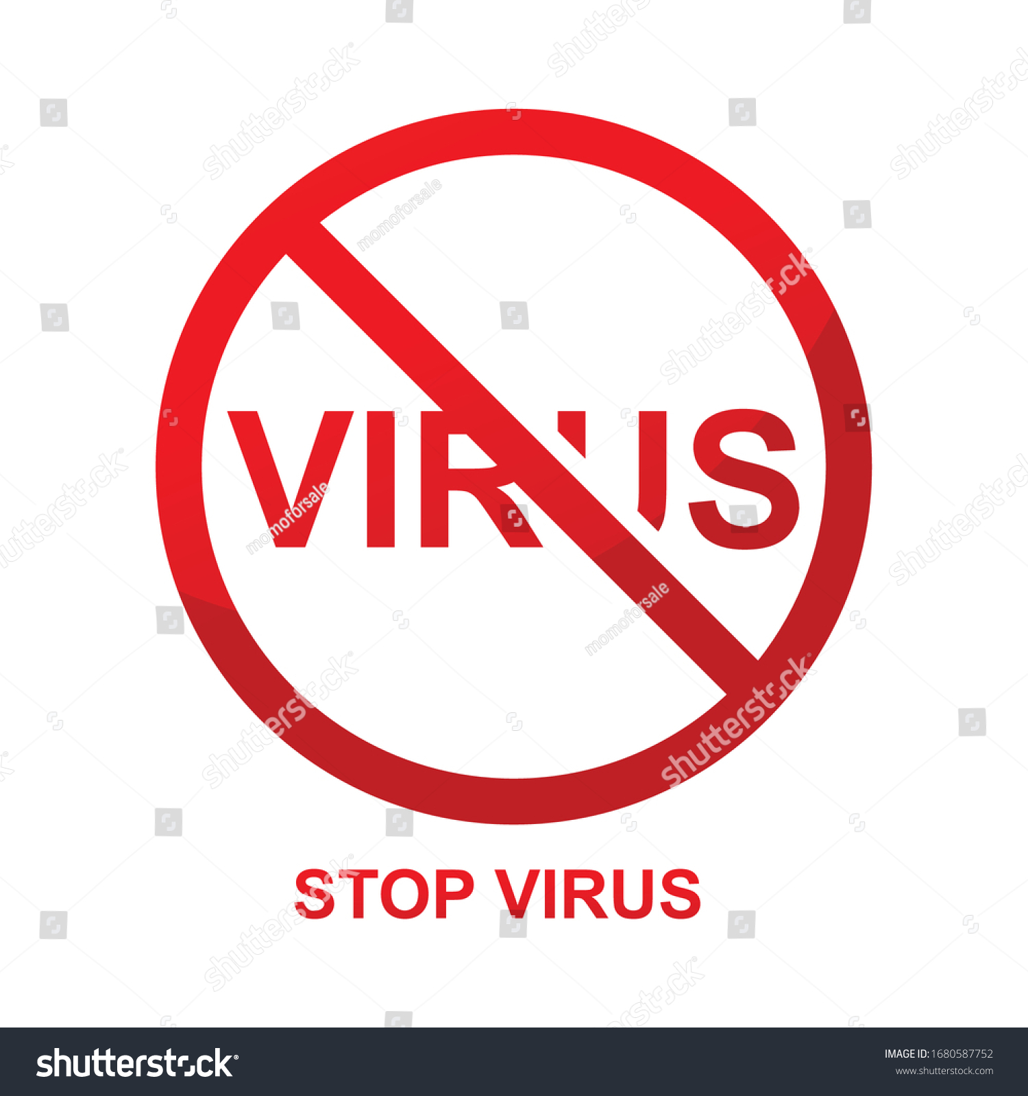 Stop Virus Sign Vector Illustration Stock Vector (Royalty Free) 1680587752