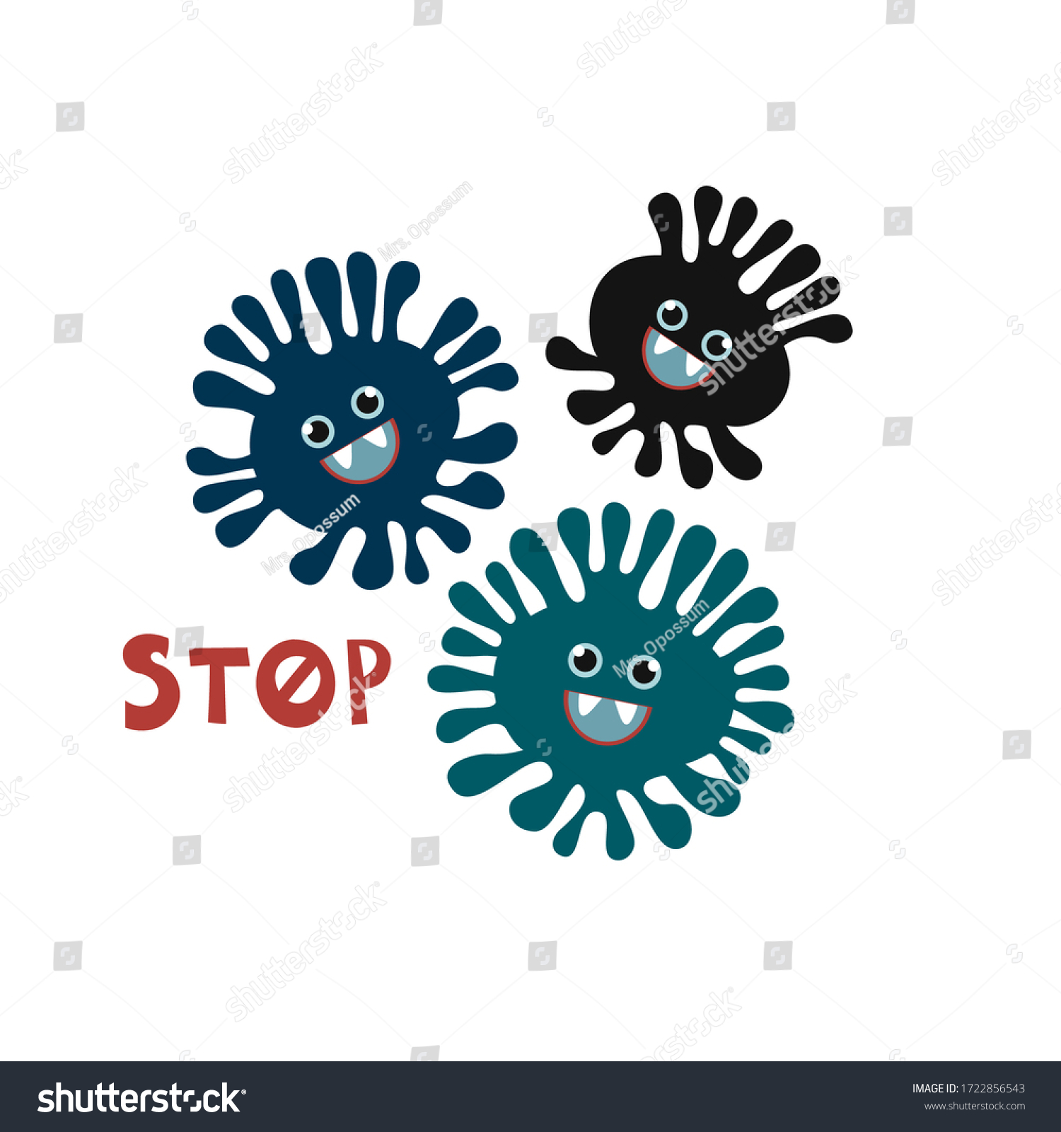 Stop Viruses Vector Illustration Cartoon Background Stock Vector ...