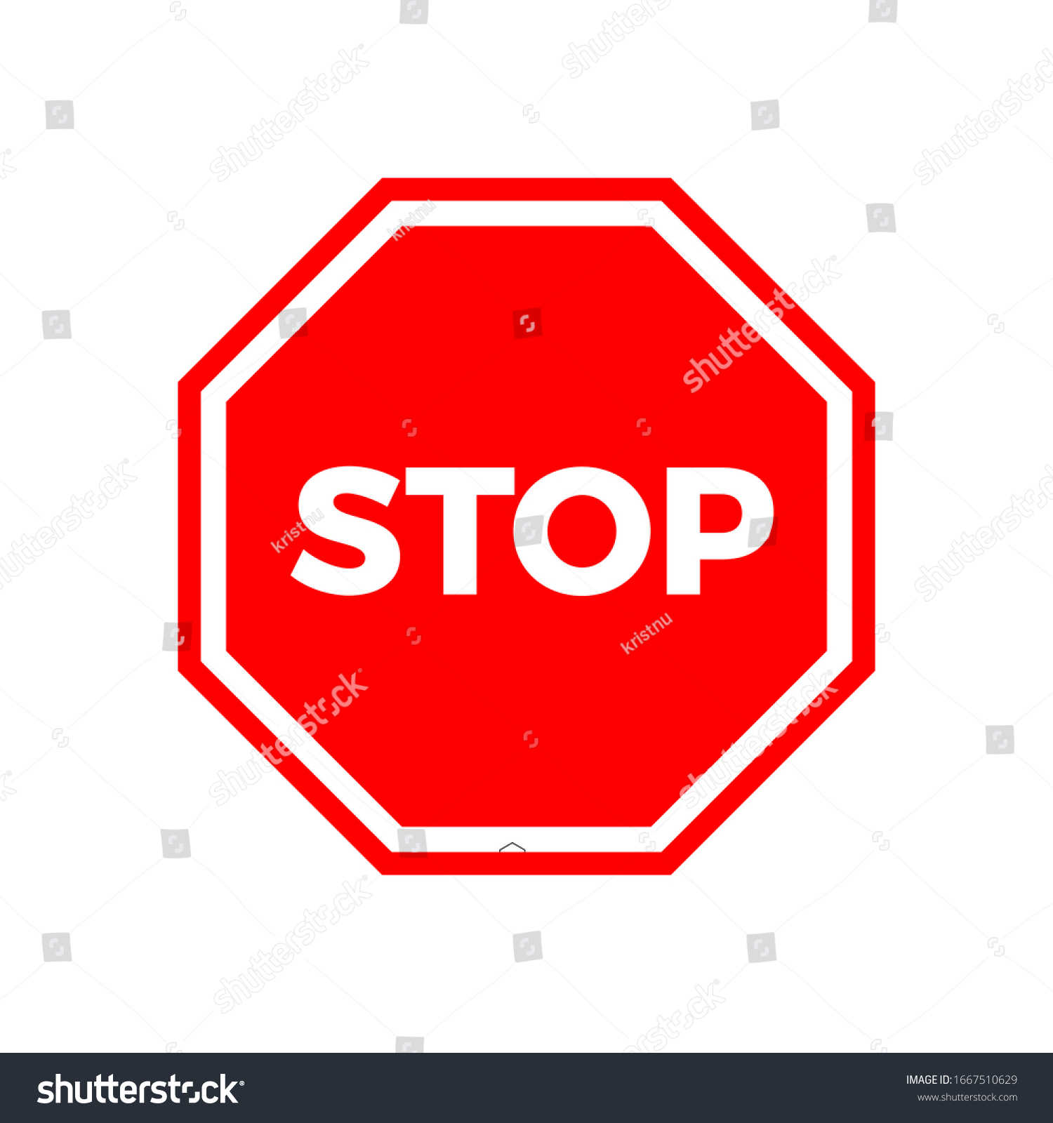 Stop Warning Sign Isolated Vector Illustration: เวกเตอร์สต็อก (ปลอดค่า ...