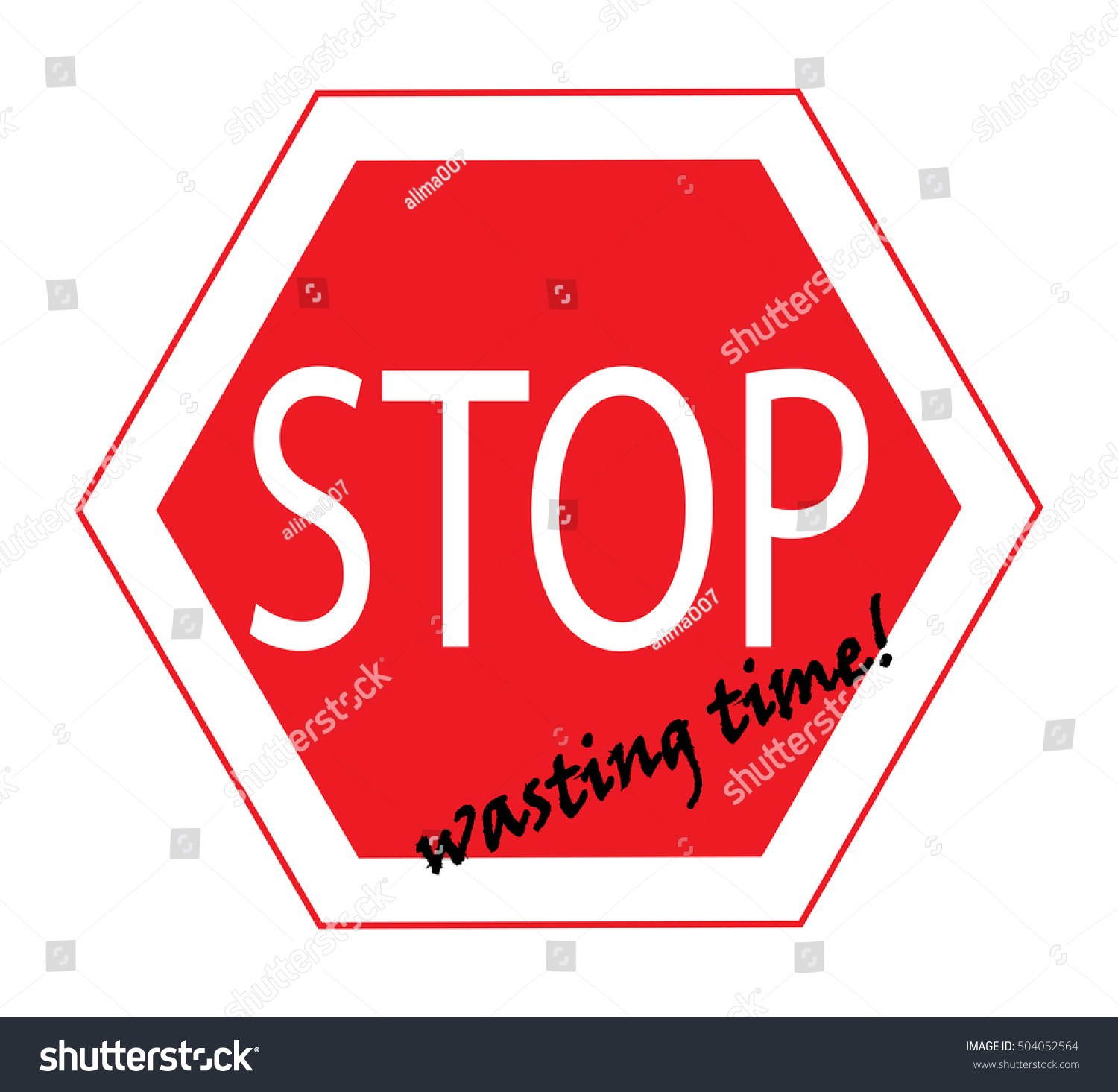 Stop Wasting Time Symbol Stock Vector (Royalty Free) 504052564