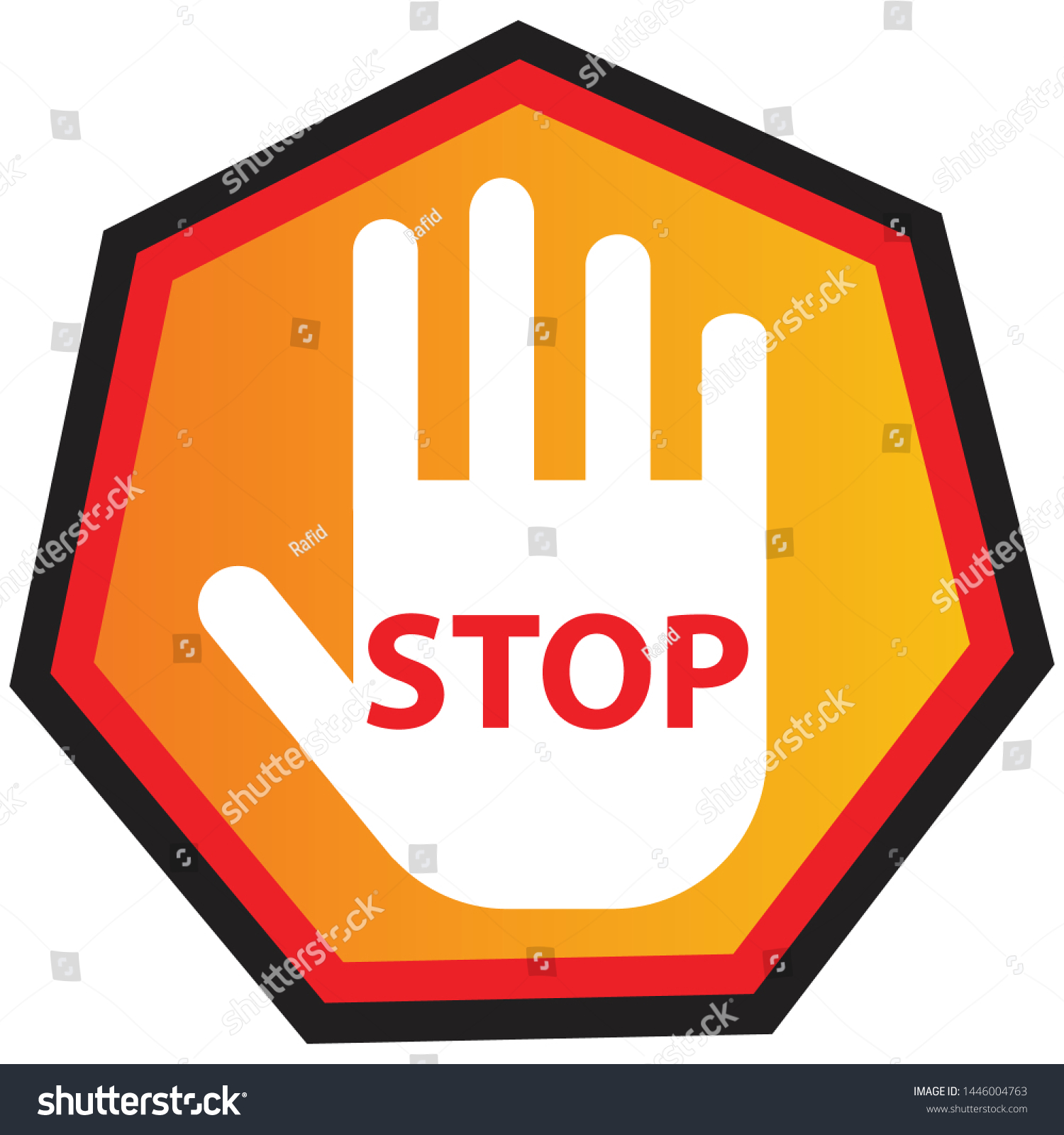 Stop Hand Symbol Icon Vector Illustration Stock Vector (Royalty Free ...