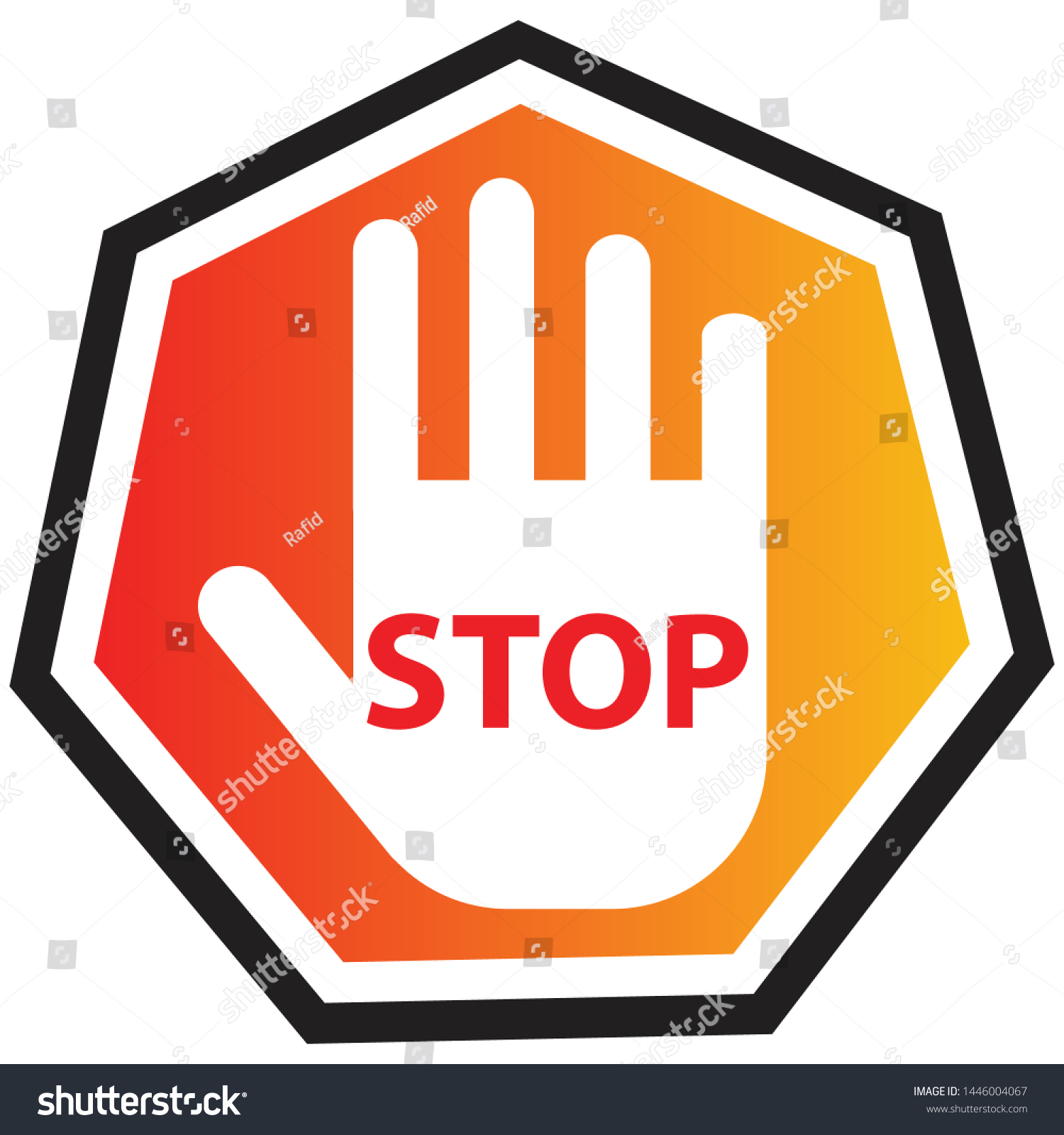 Stop Hand Symbol Icon Vector Illustration Stock Vector (Royalty Free ...