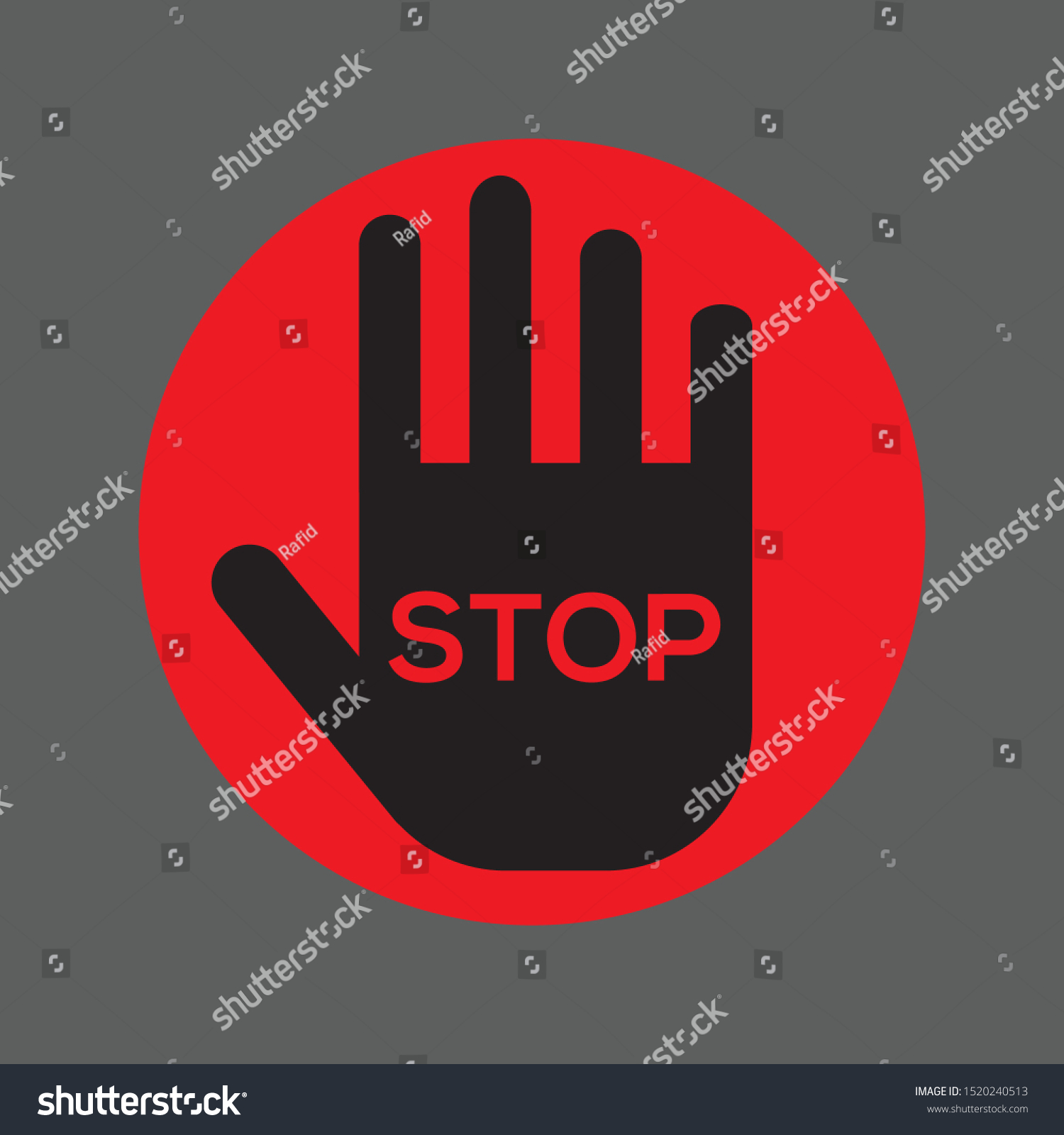 Stop Hand Symbol Icon Vector Illustration Stock Vector (Royalty Free ...