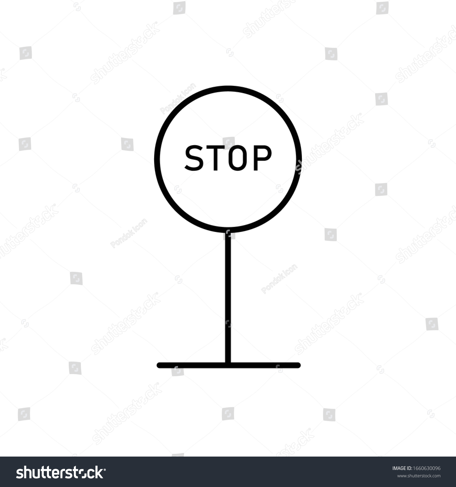 Stop Outline Icon Vector Stock Vector (Royalty Free) 1660630096 ...