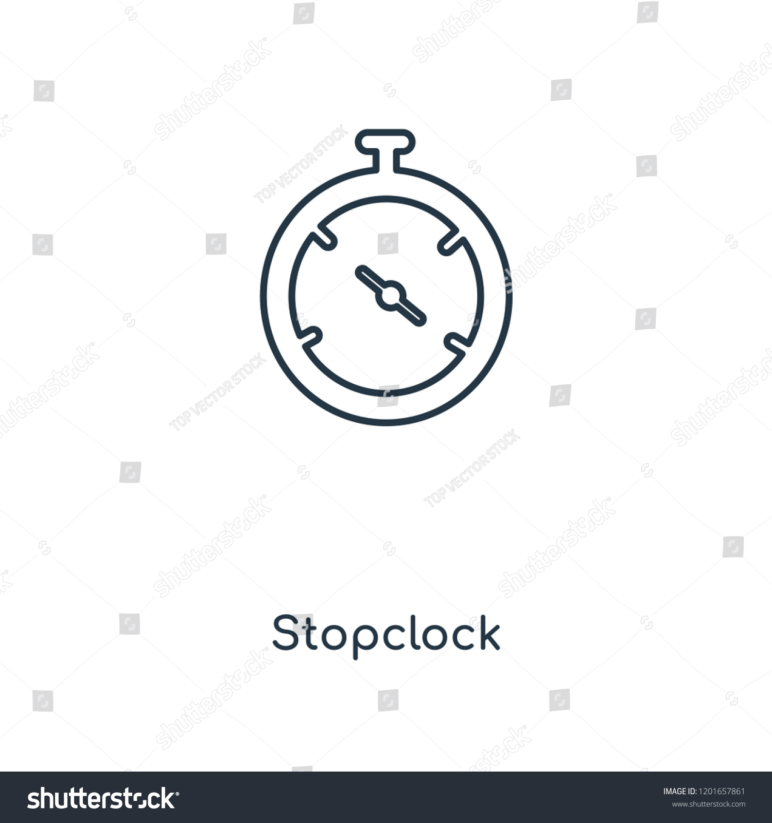 Stopclock Concept Line Icon Linear Stopclock Stock Vector (Royalty Free ...