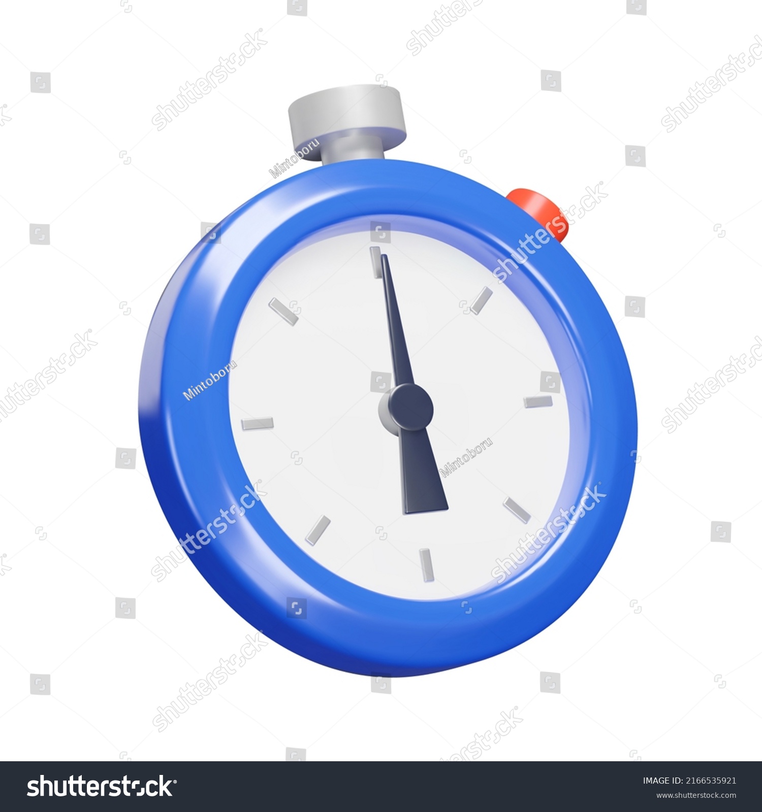 Stopwatch 3d Icon Blue Timer Red Stock Vector (Royalty Free) 2166535921 ...