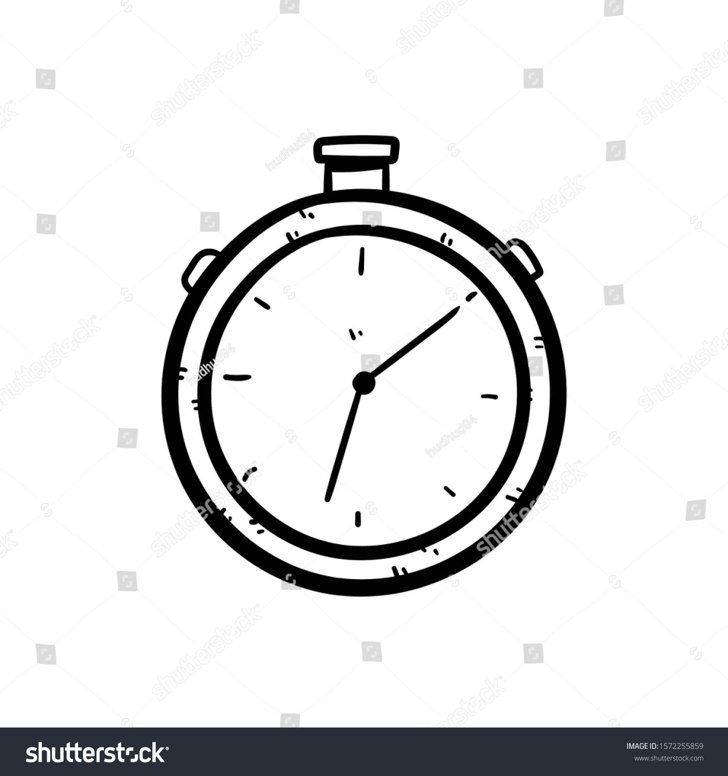 Stopwatch Doodle Icon Vector Hand Drawing Stock Vector (Royalty Free ...