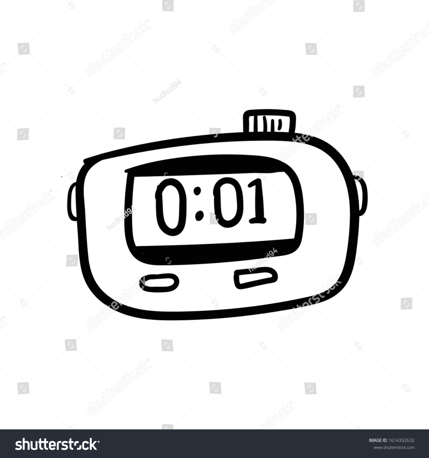 Stopwatch Doodle Icon Vector Hand Drawing Stock Vector (Royalty Free ...