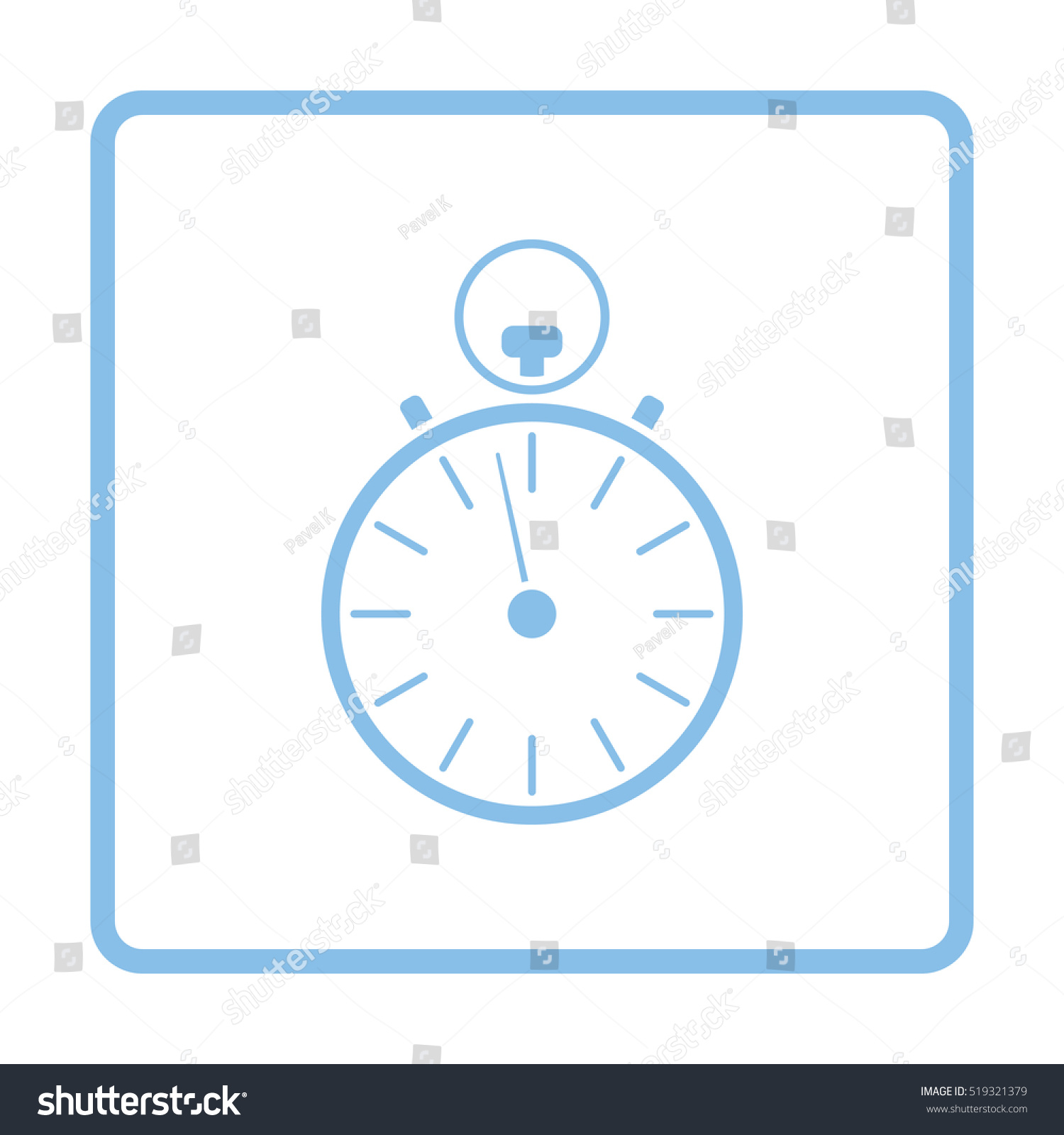 Stopwatch Icon Blue Frame Design Vector 스톡 벡터(로열티 프리) 519321379 ...