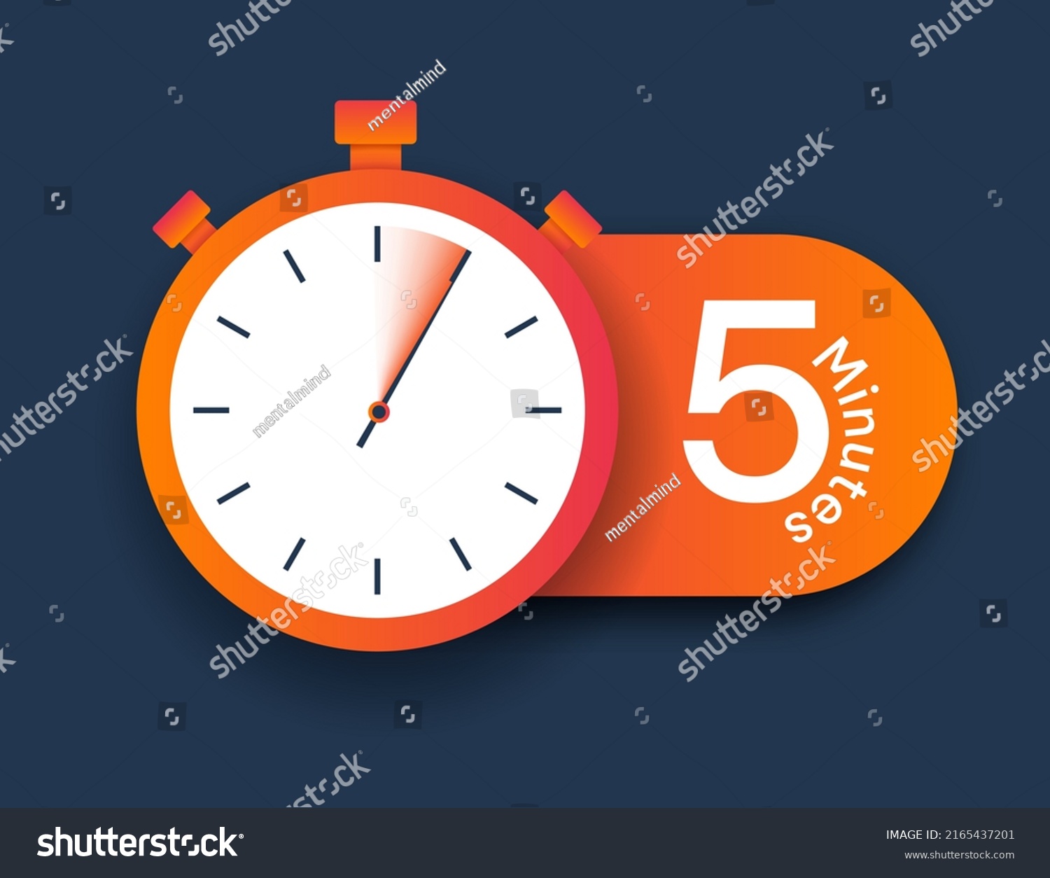 Stopwatch Icon 5 Minutes Timer Setting Stock Vector (Royalty Free ...