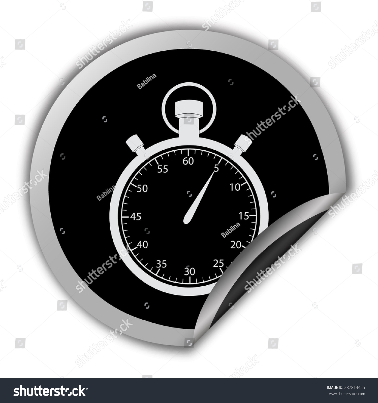 Stopwatch Icon Round Vector Sticker Stock Vector (Royalty Free ...