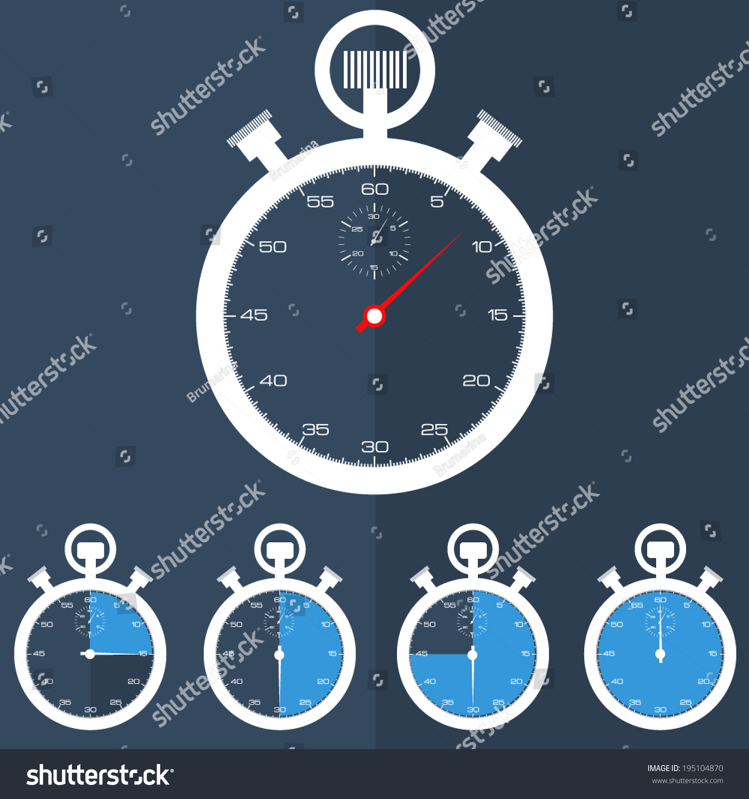 Stopwatch Icon Set On Dark Background Stock Vector (Royalty Free ...