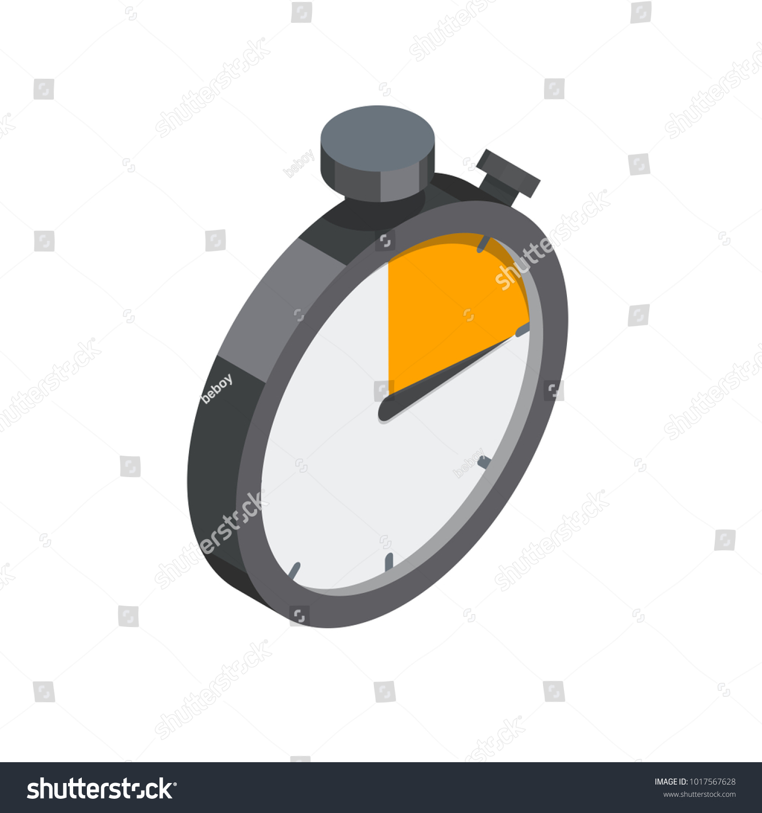 Stopwatch Isometric Illustration Stock Vector (Royalty Free) 1017567628